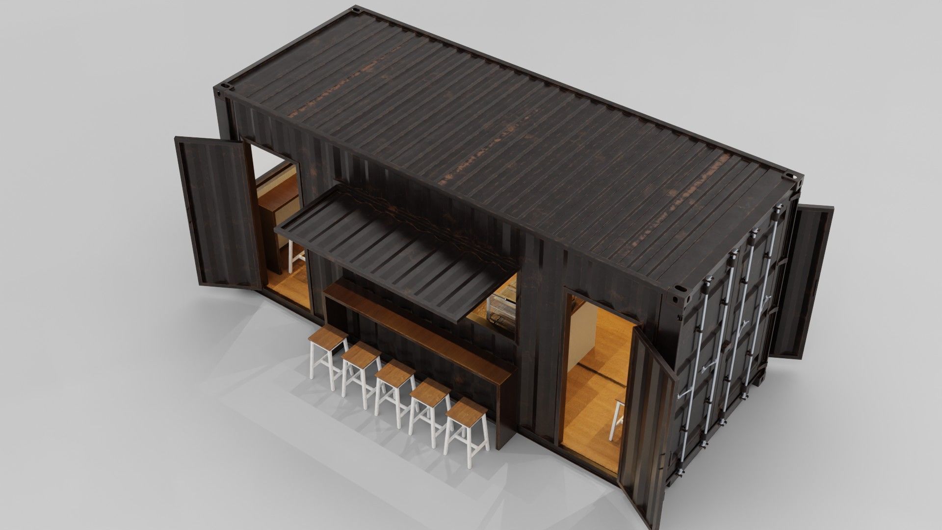 Container Food Stall 3D model | CGTrader