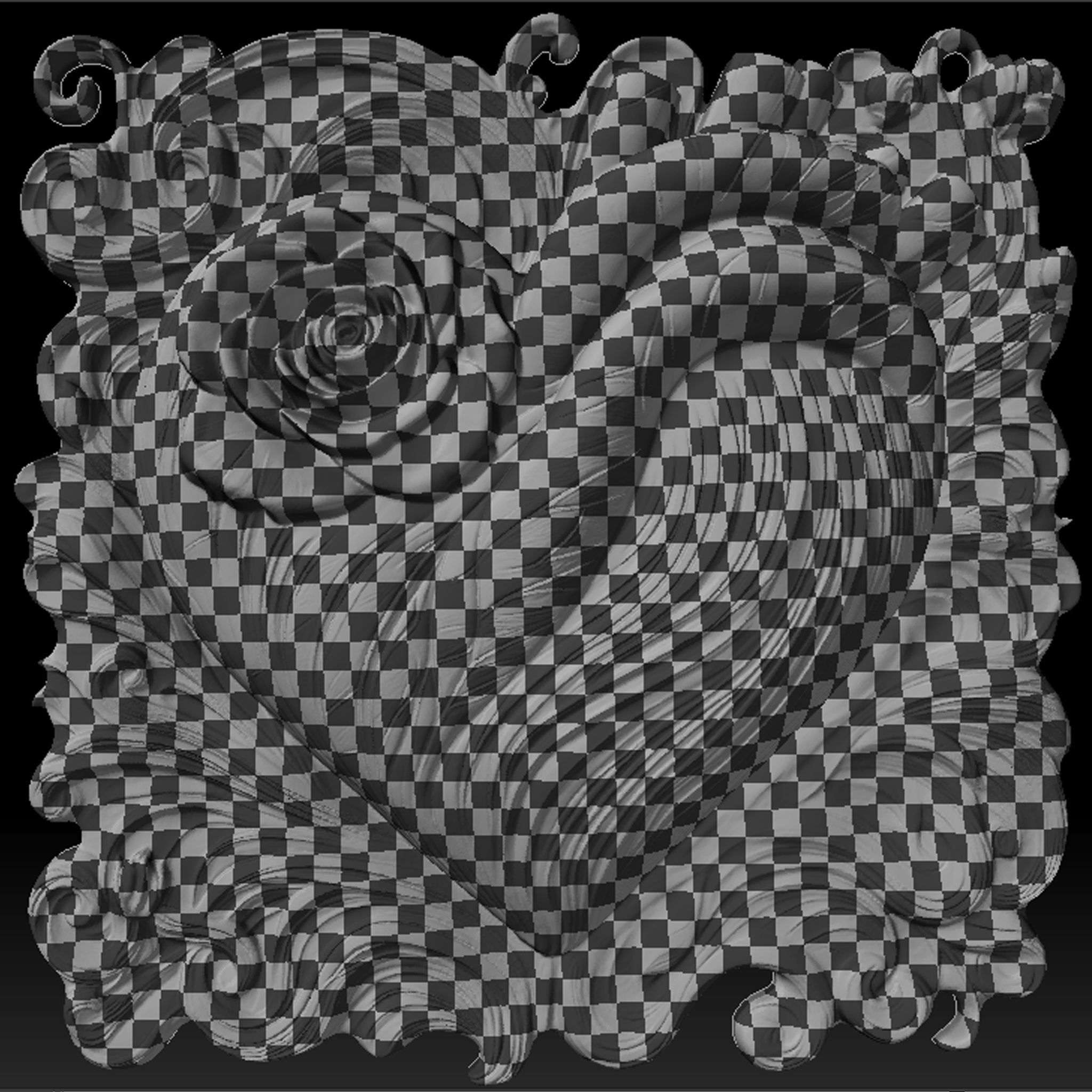 Pulse of Roses Relief STL file for 3d Printing or CNC 3D model 3D ...
