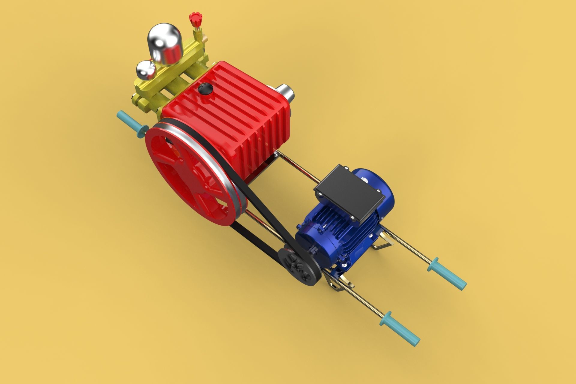 PLUNGER PUMP ELECTRIC MOTOR SPRAYER PRESSURE WATER JET CAR WASH 3D ...