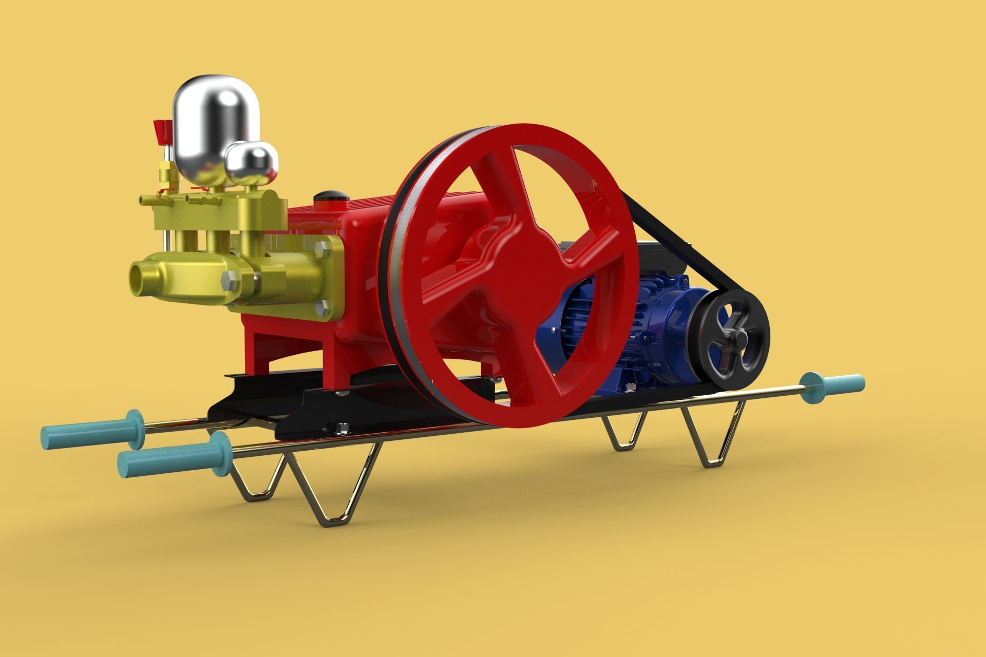 PLUNGER PUMP ELECTRIC MOTOR SPRAYER PRESSURE WATER JET CAR WASH 3D ...