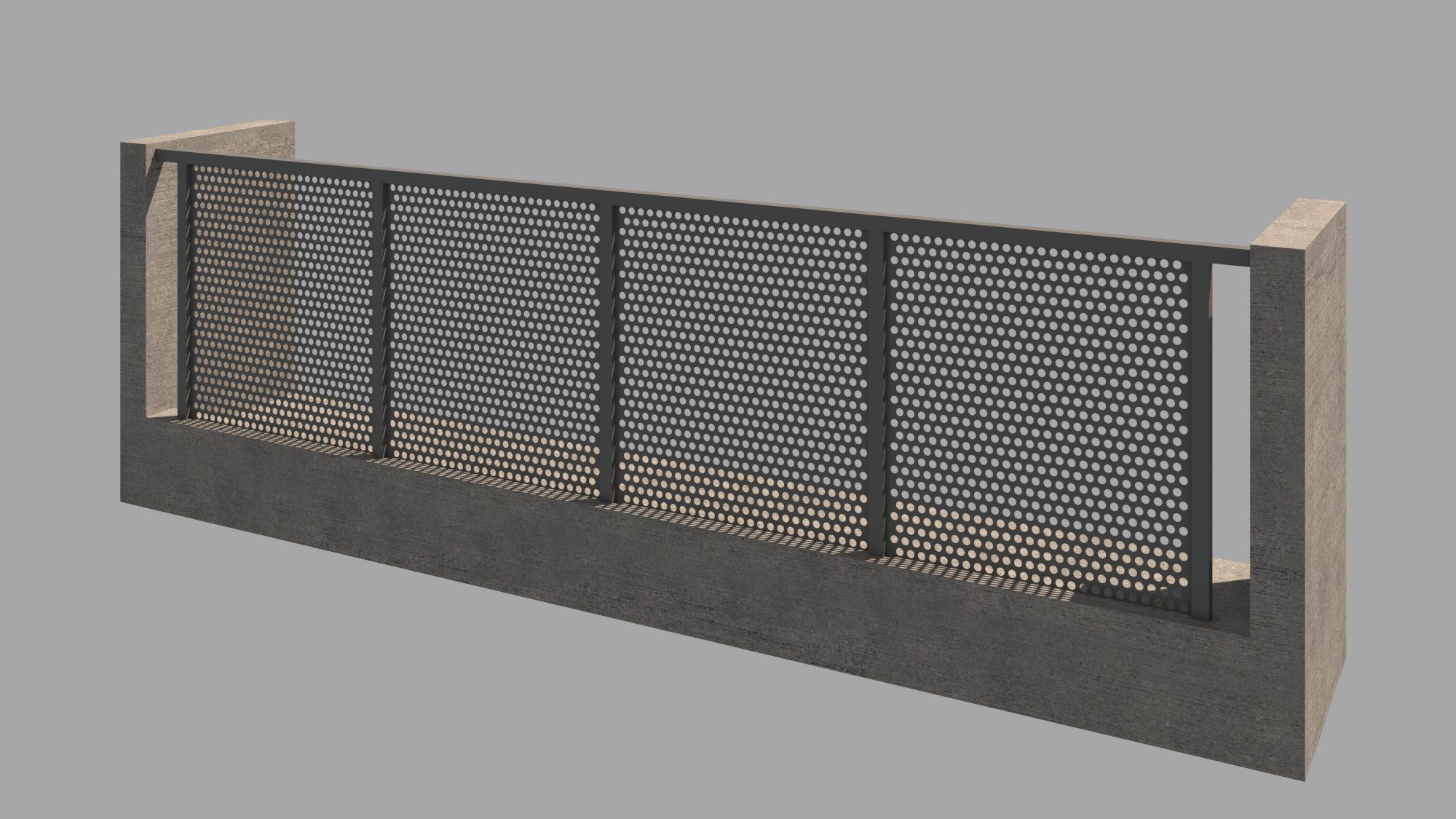 Metal Perforated Railing free 3D model | CGTrader