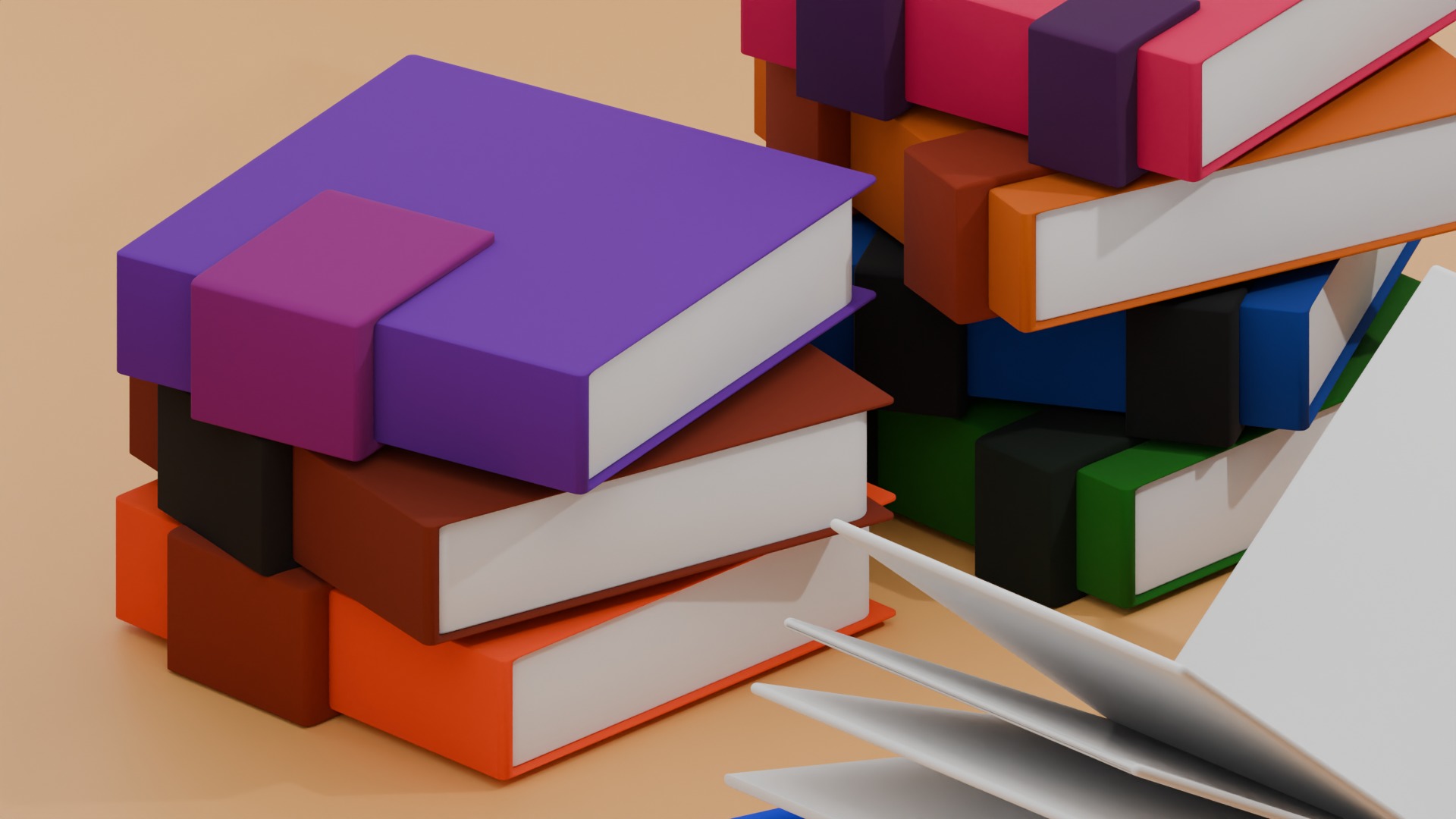 Books Set free 3D model | CGTrader