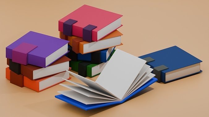 Books Set free 3D model | CGTrader
