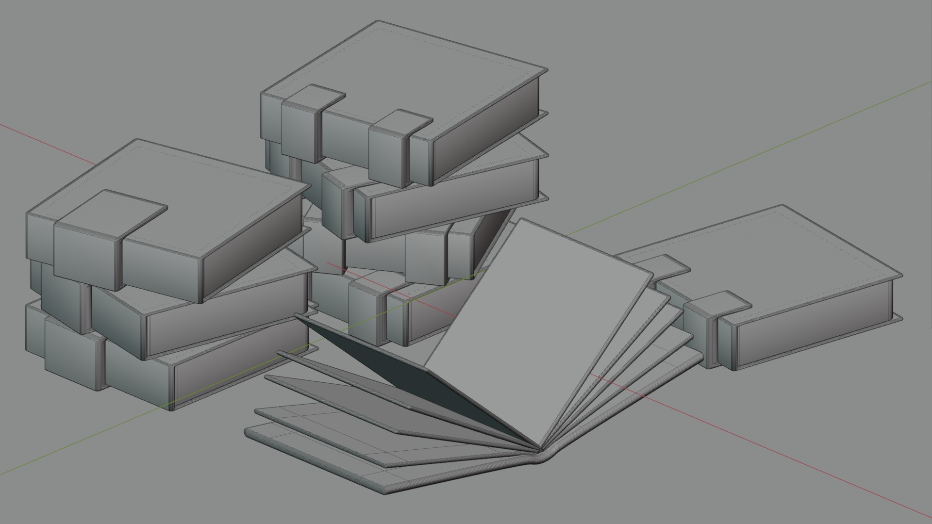 Books Set free 3D model | CGTrader