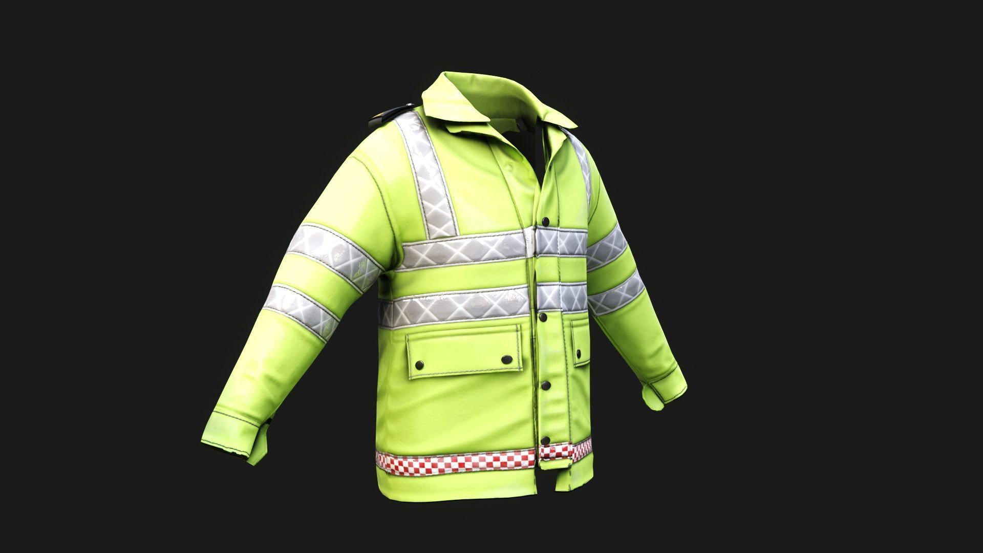 3D model Gore-Tex Hi-Vis Jacket UK Police Coat GTA EUP FIVEM uniform VR ...