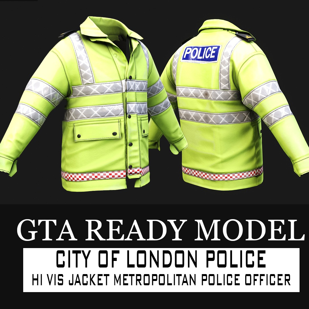 3D model Gore-Tex Hi-Vis Jacket UK Police Coat GTA EUP FIVEM uniform VR ...