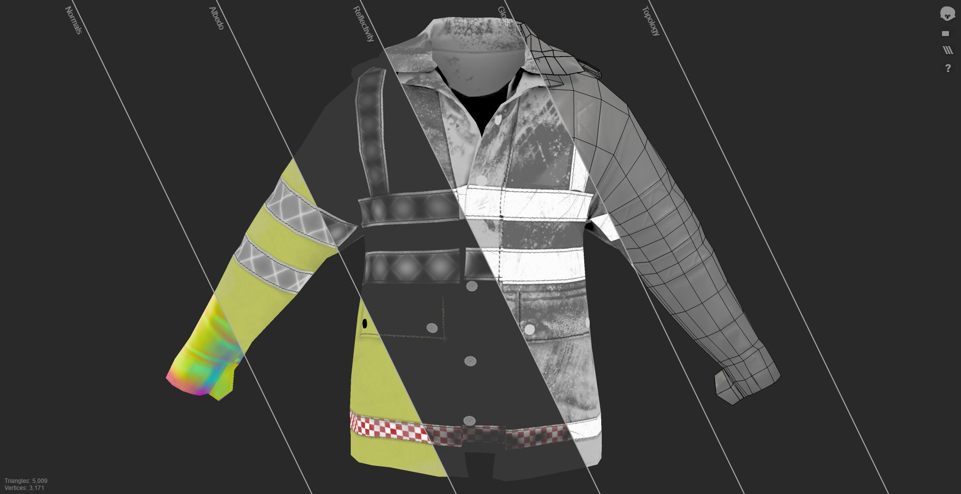 3D model Gore-Tex Hi-Vis Jacket UK Police Coat GTA EUP FIVEM uniform VR ...