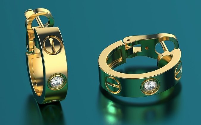 Earring Love de Cartier 3D model 3D printable | CGTrader