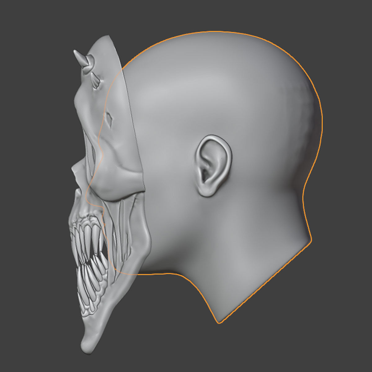 Ghostface mask from MK1 - Baraka Nightmare 3D model 3D printable | CGTrader