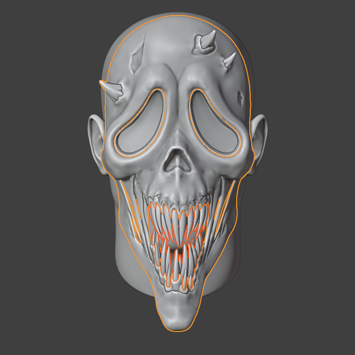 Ghostface mask from MK1 - Baraka Nightmare 3D model 3D printable | CGTrader