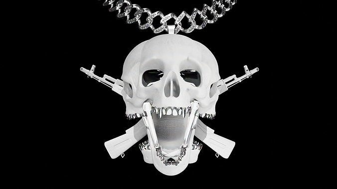 Skull Pendent with Chain 3D model | CGTrader