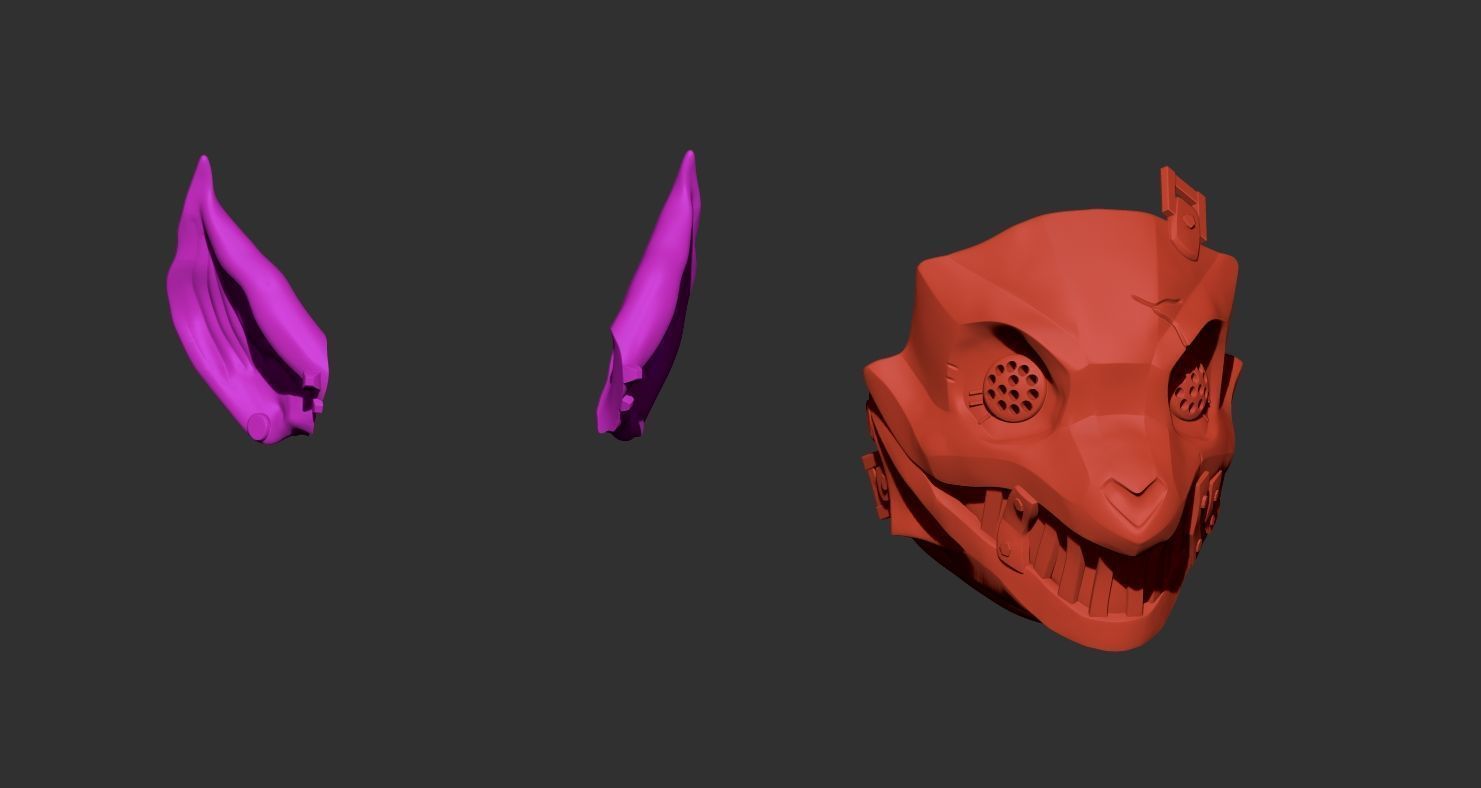 Arcane Cosplay mask SCAR FIRELIGHT League of legend 3D model 3D ...