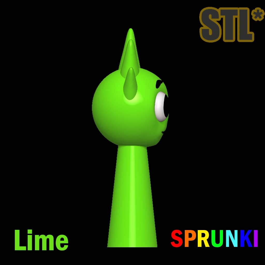 Sprunki Incredibox OWAKCX Lime STL 3D Character Fanart 3D model 3D ...
