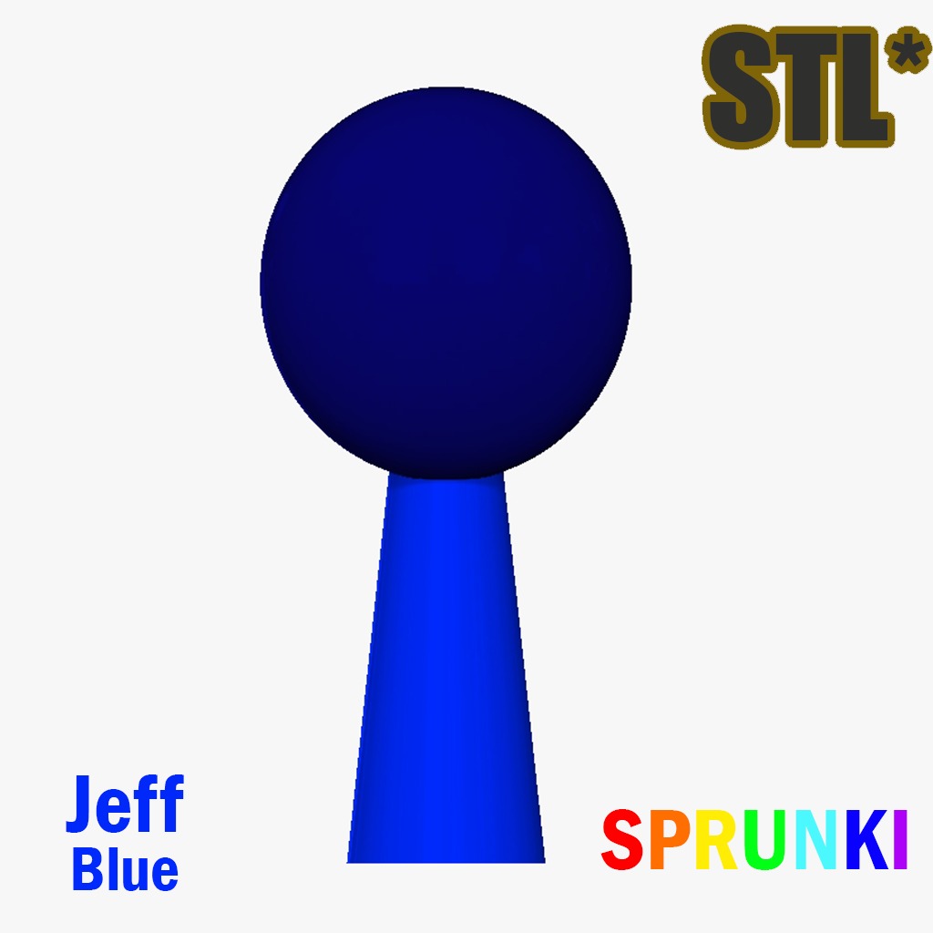 Sprunki 3D Incredibox Jevin Jeff Blue STL 3D Character Fanart 3D model ...