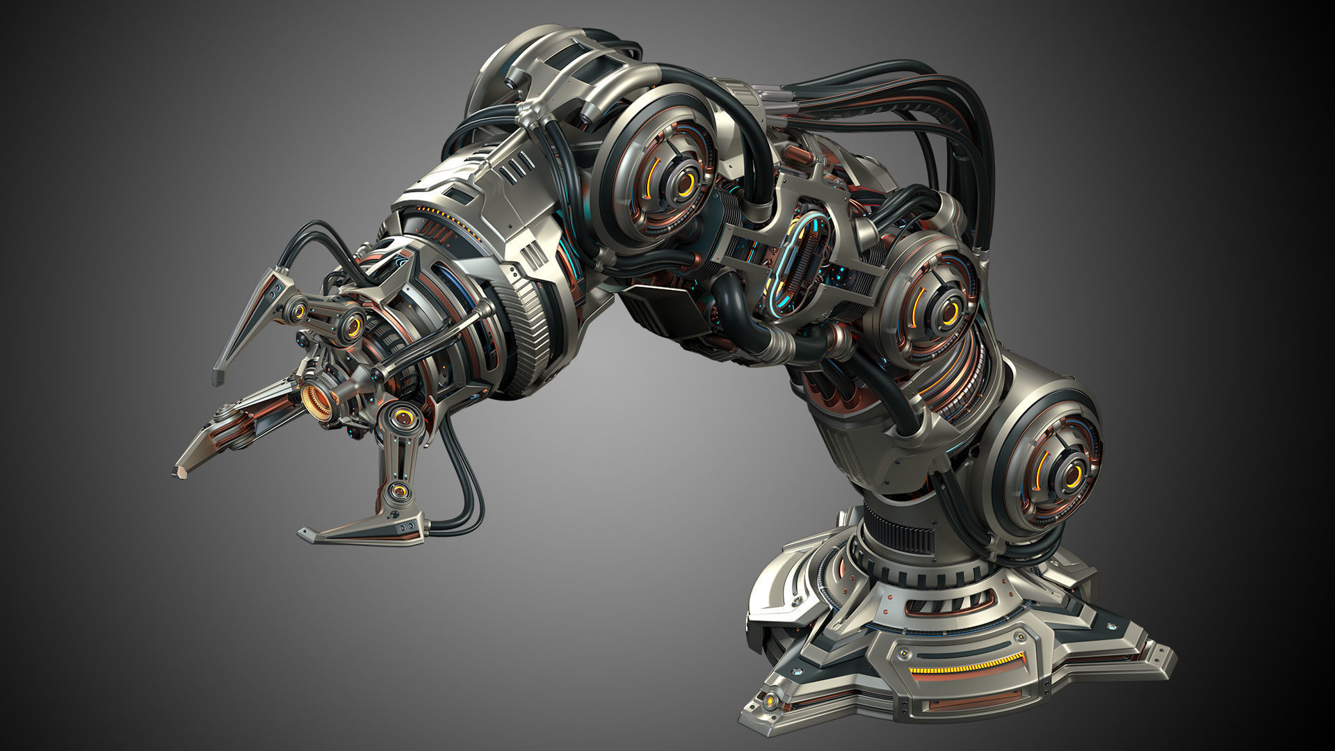Sci-Fi Robotic Arm Advanced - Rigged and Animated 3D model animated ...