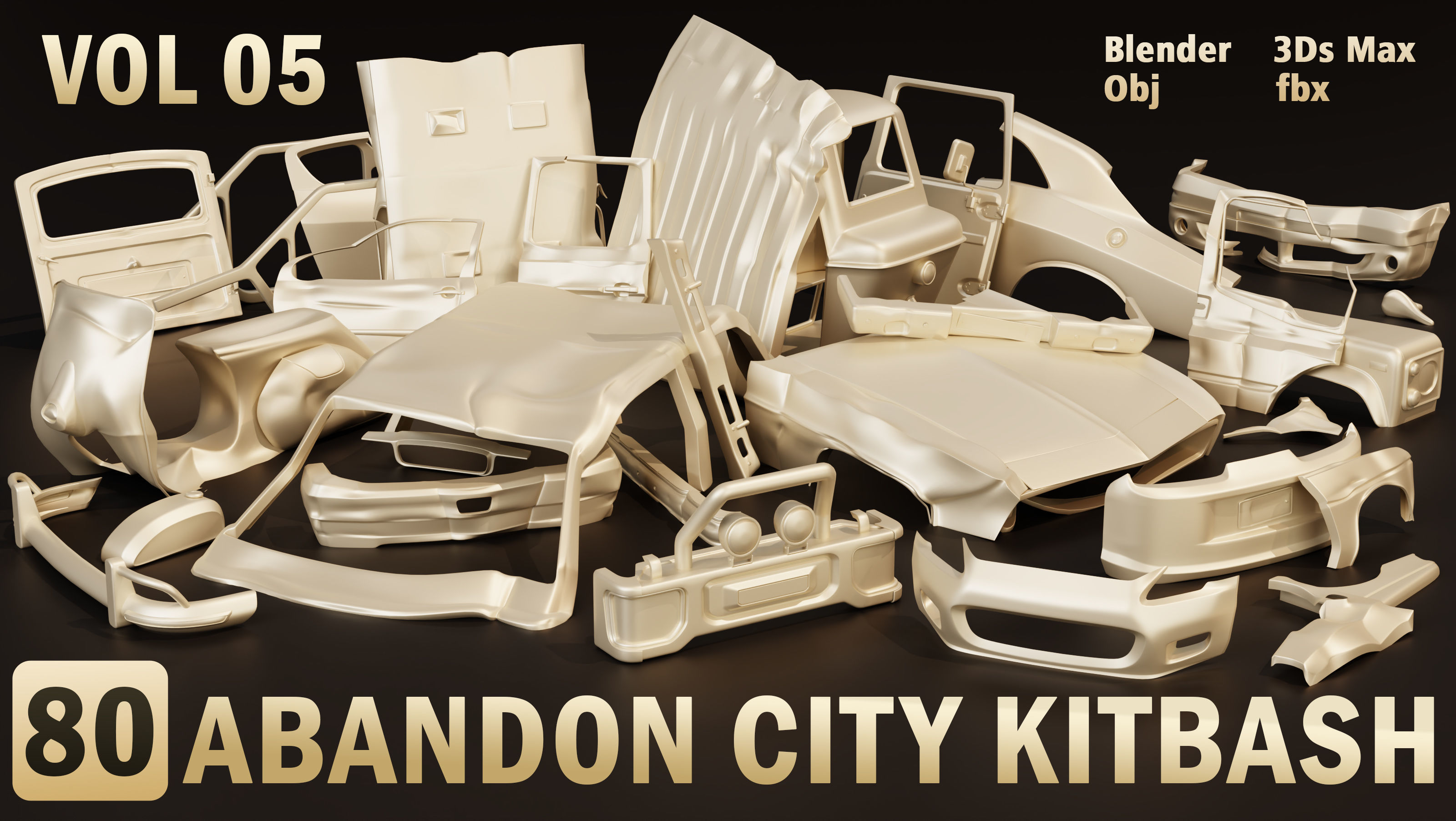 80 Abandon City Kitbash free 3D model | CGTrader