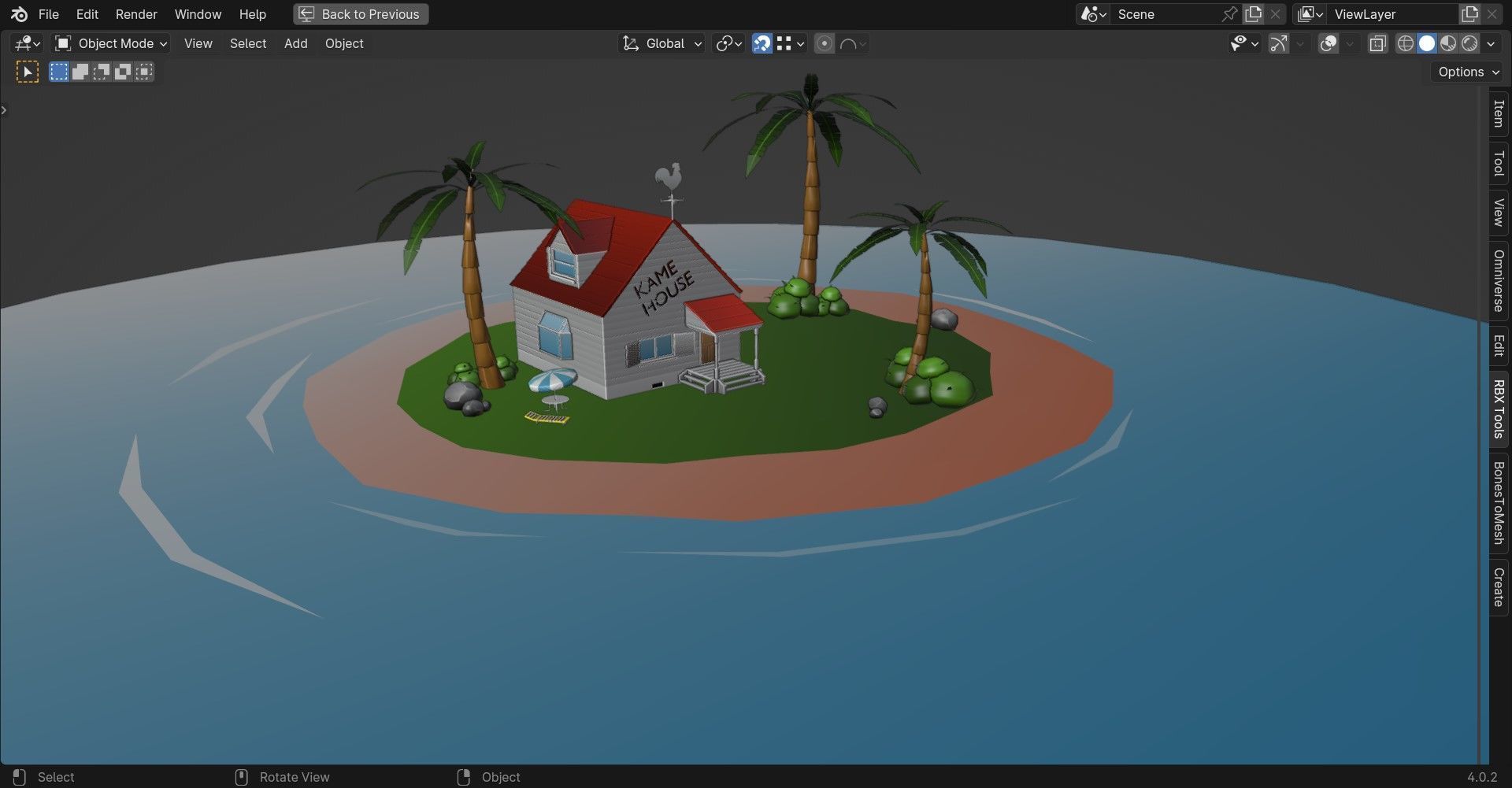 3D model Low Poly Dragonball - Kami Lookout and Kame House Pack VR / AR ...