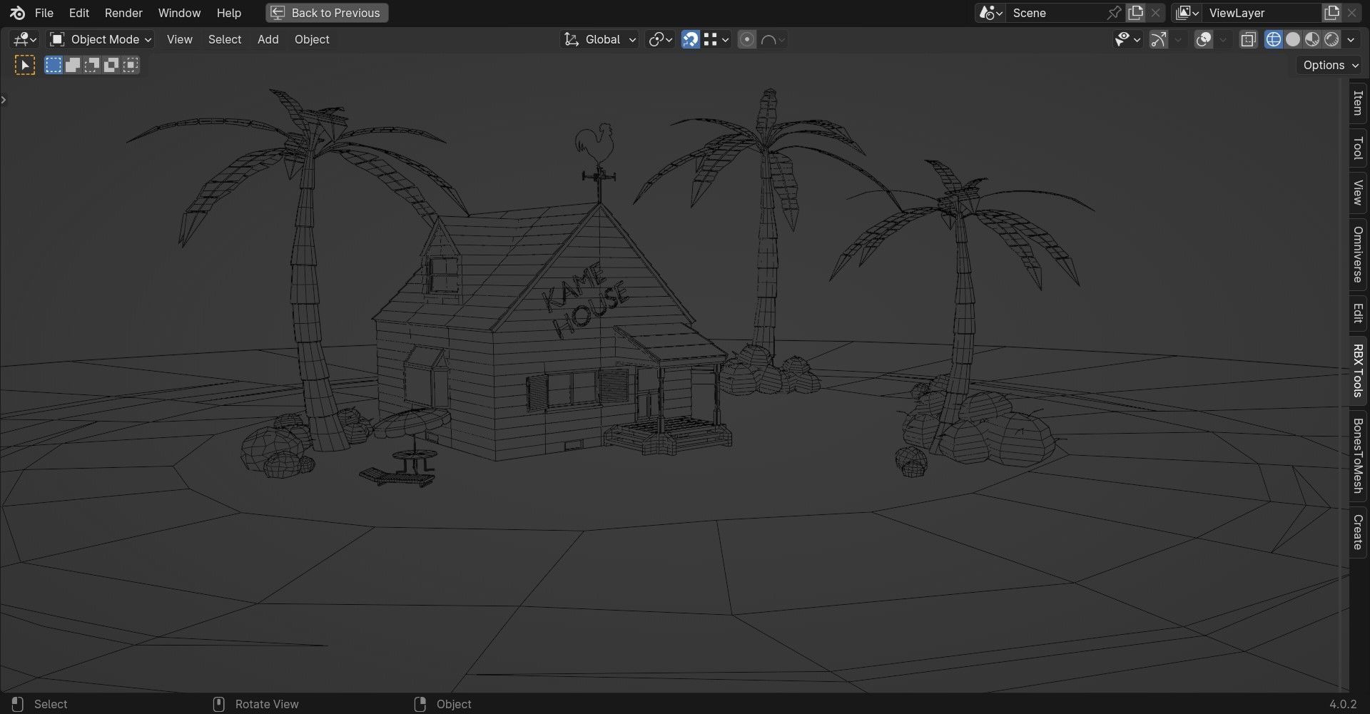 3D model Low Poly Dragonball - Kami Lookout and Kame House Pack VR / AR ...