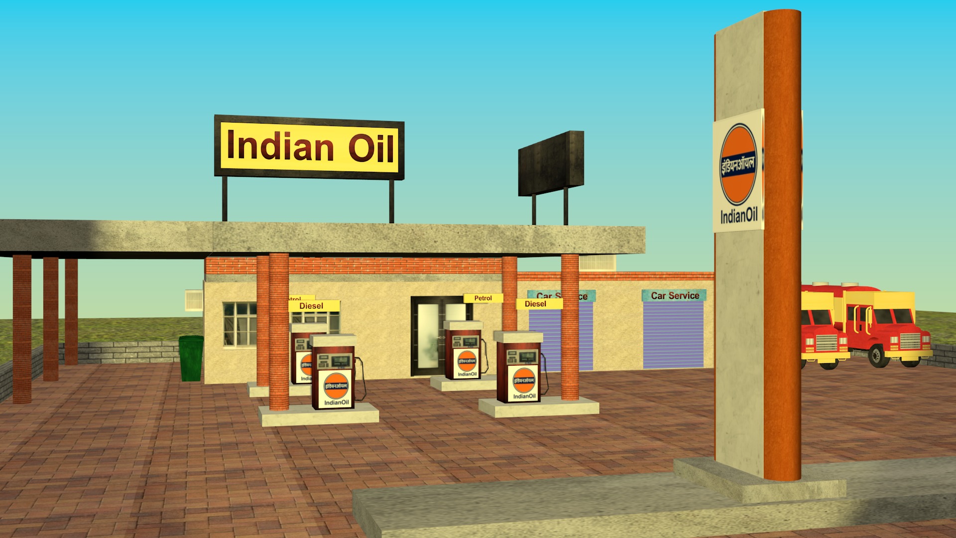 Indian Petrol Pump 3D Model 3D model | CGTrader