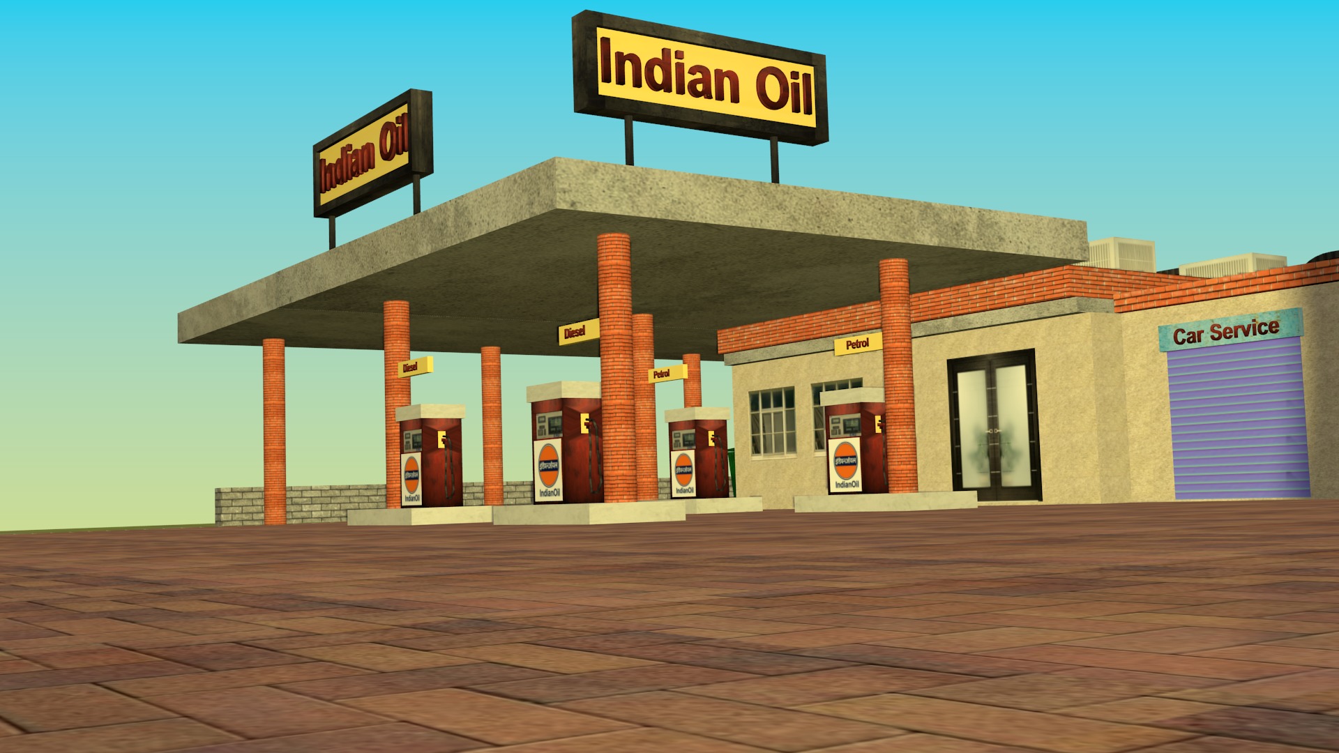 Indian Petrol Pump 3D Model 3D model | CGTrader
