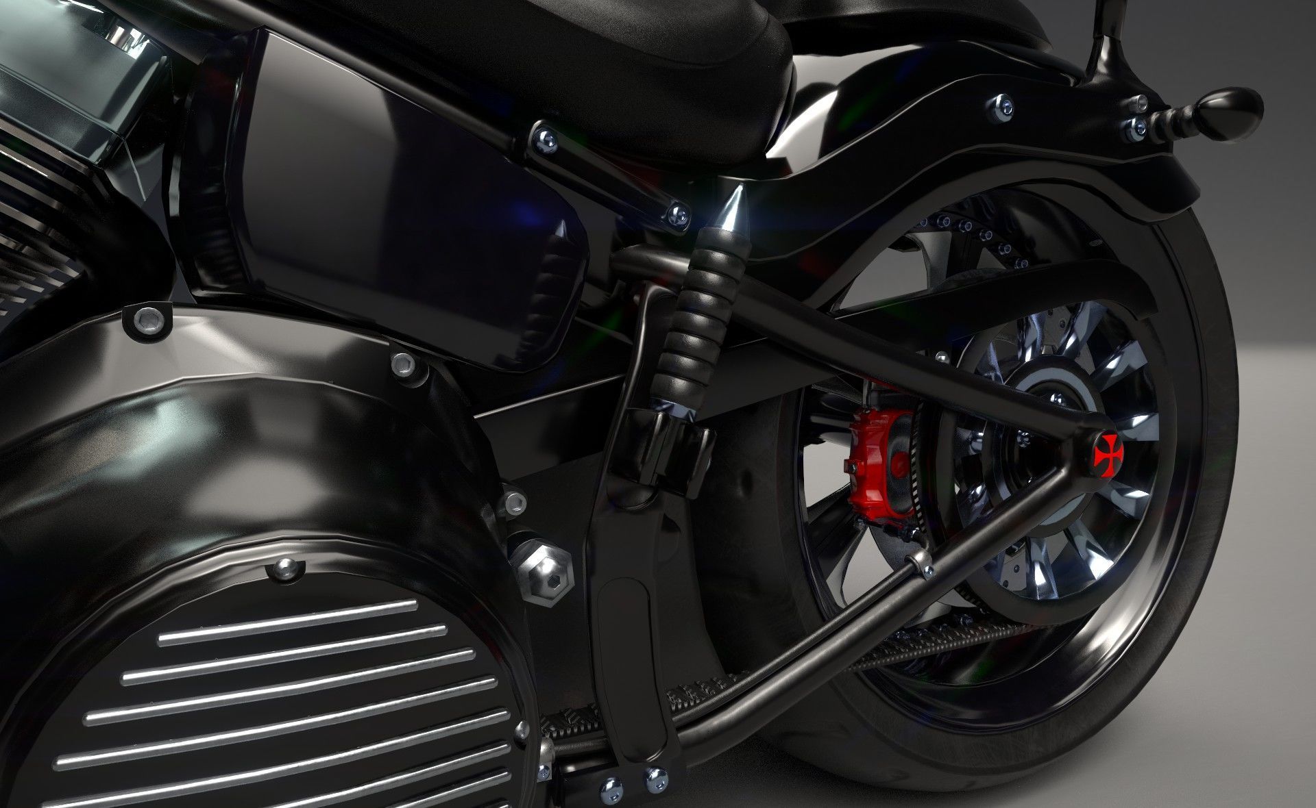 Custom Bike Red Eyes Skull Motorcycle 3D model | CGTrader