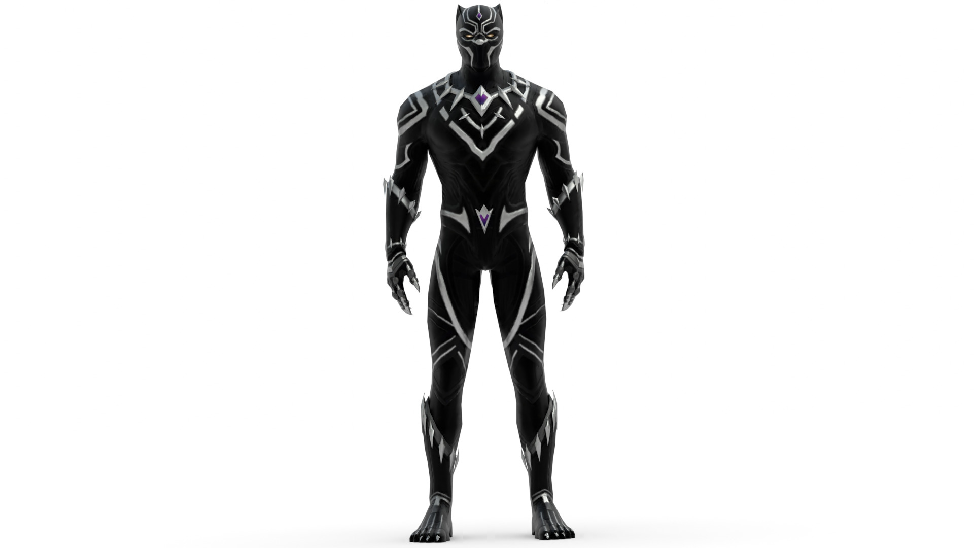 Black Panther Hero 3D Model Futuristic Tribal Superhero Design 3D model ...