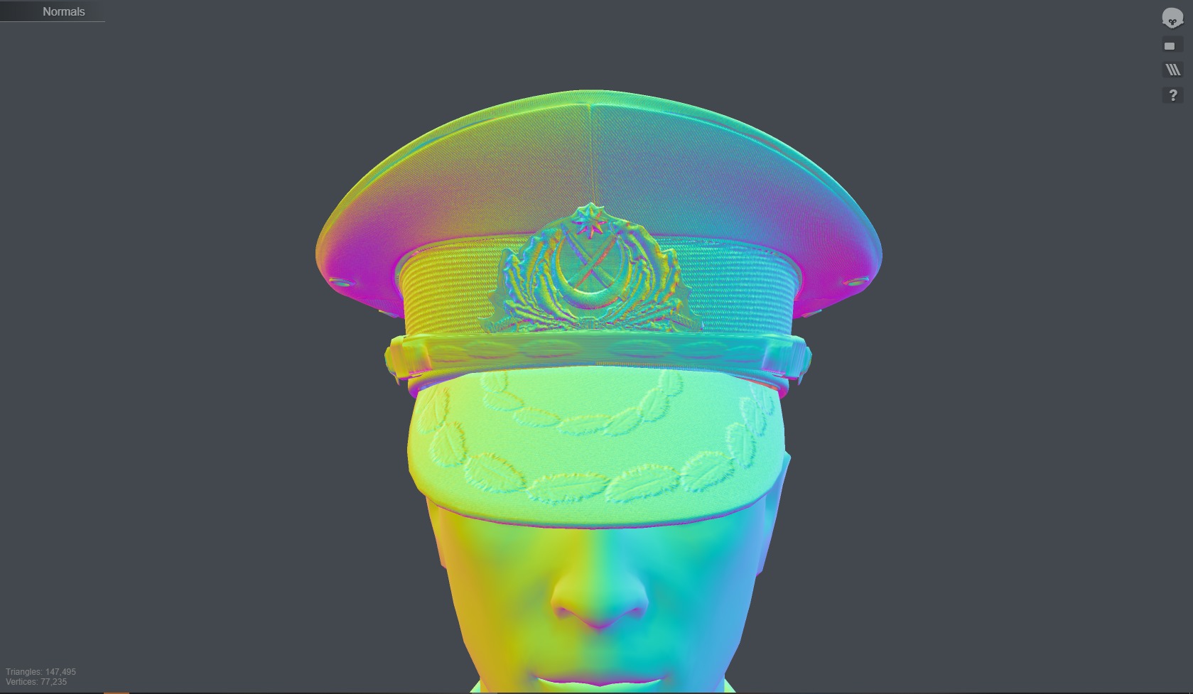3D model Azerbaijani Army Flat Cap hat Military Worn-out Soldier VR ...