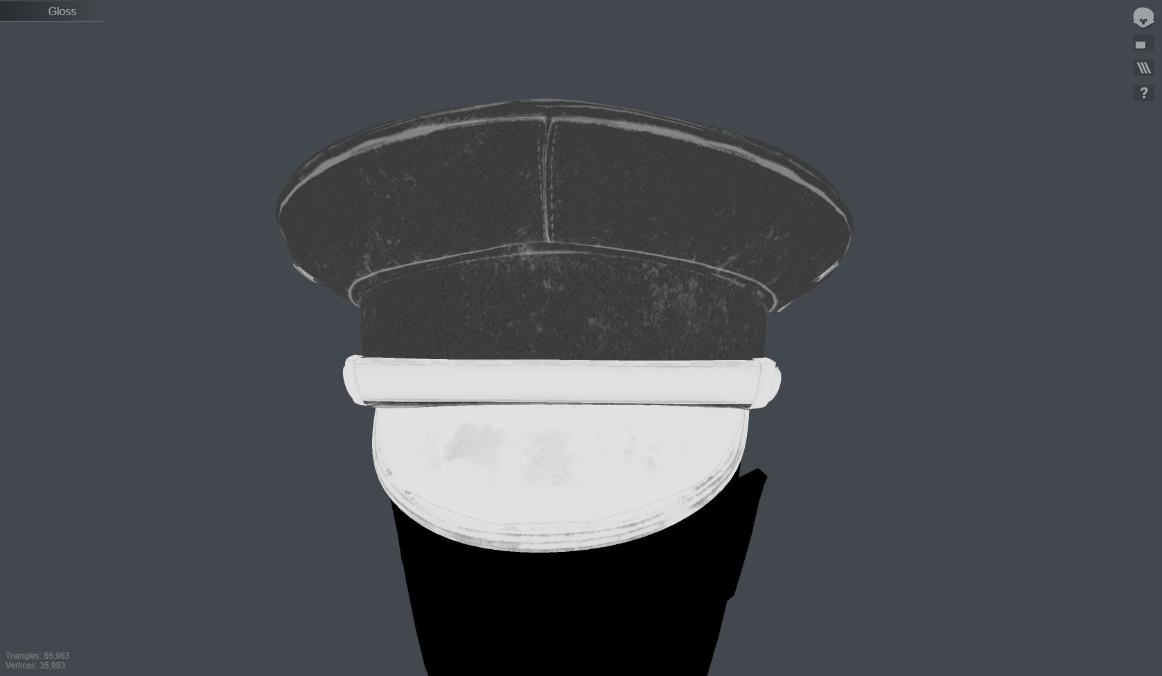 3D model Black Flat Cap 3D Model Customizable Template for Logos VR ...