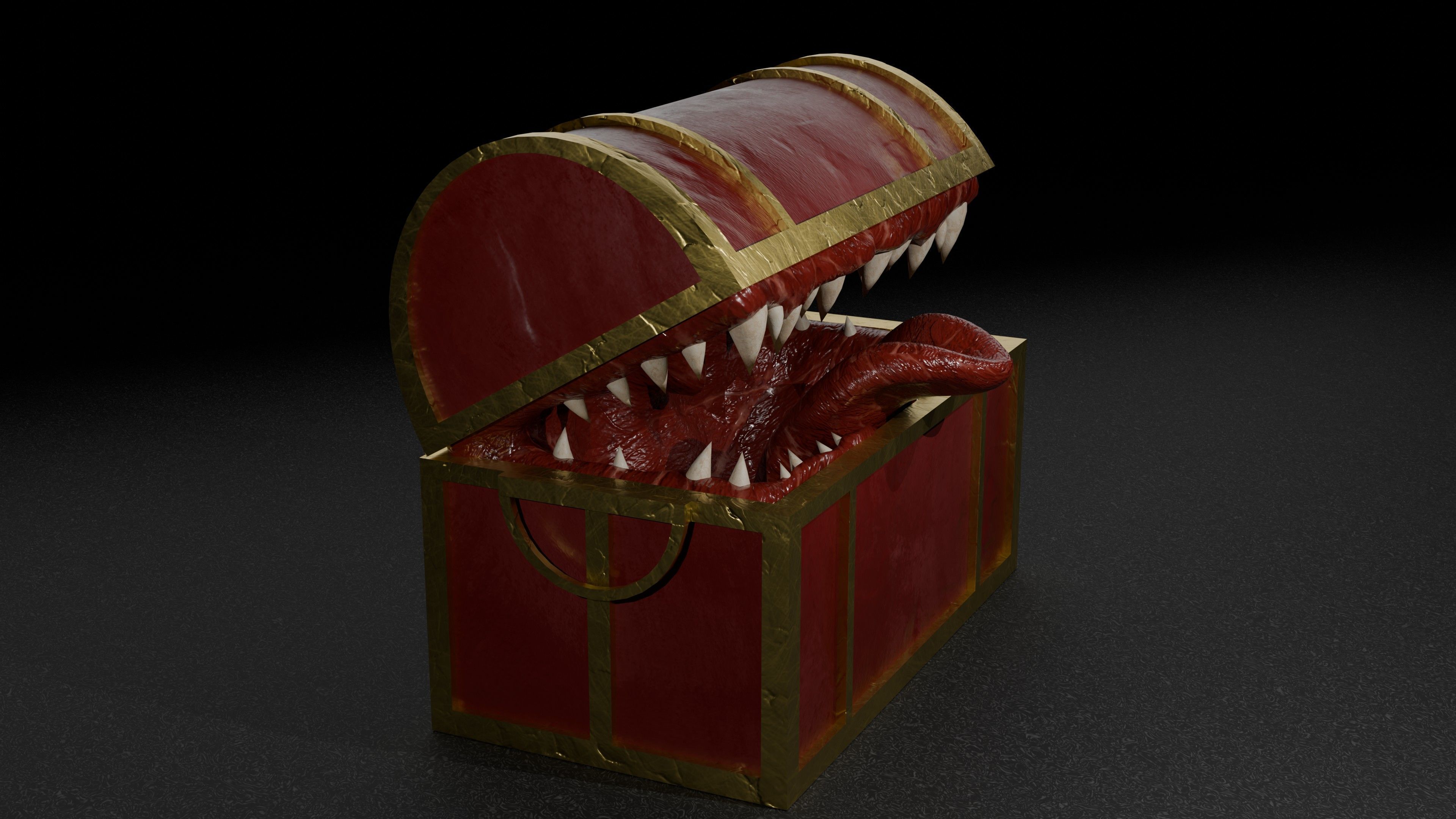 3D model Mimic Treasure Chest Rigged Textured - Sousou no Frieren VR ...