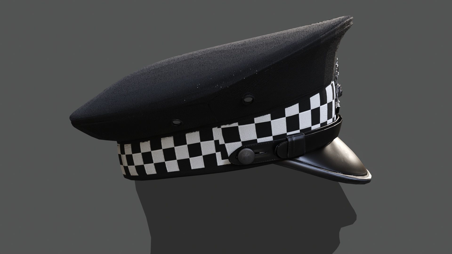 3D model cotland Police Flat Cap 3D Model 4K PBR Textures GameReady VR ...
