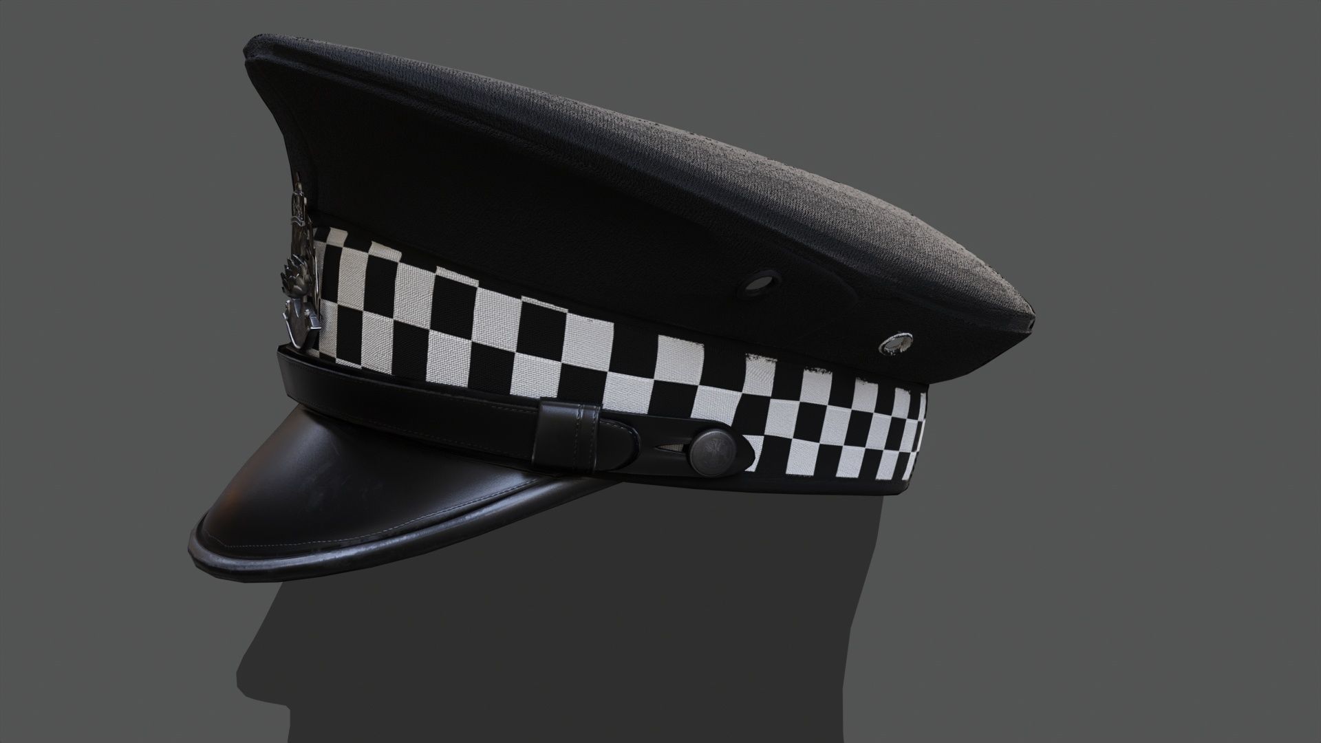3D model cotland Police Flat Cap 3D Model 4K PBR Textures GameReady VR ...