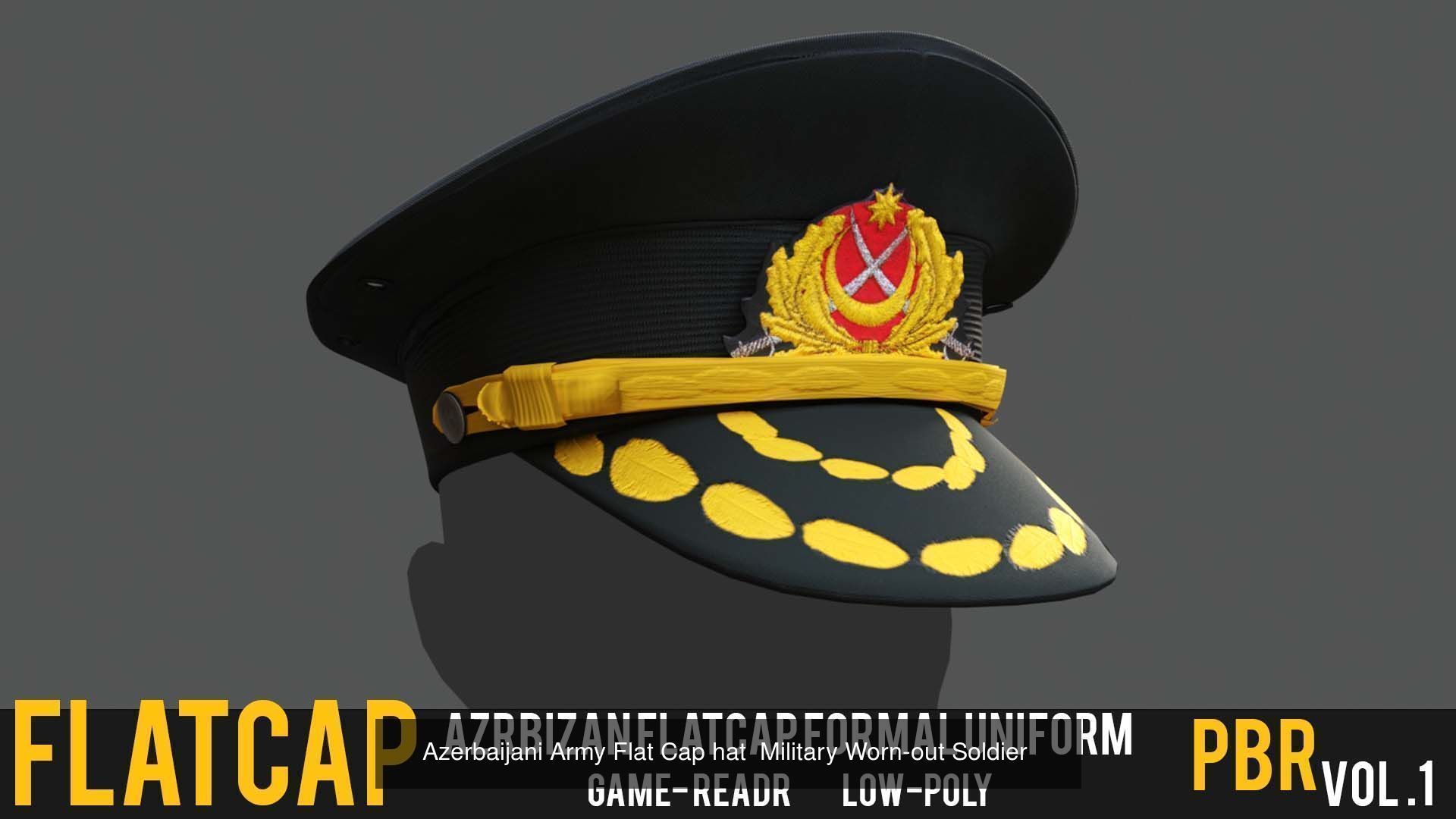 Collection of Flat Caps Police Fire EMS Military Uniform Hats VR / AR ...