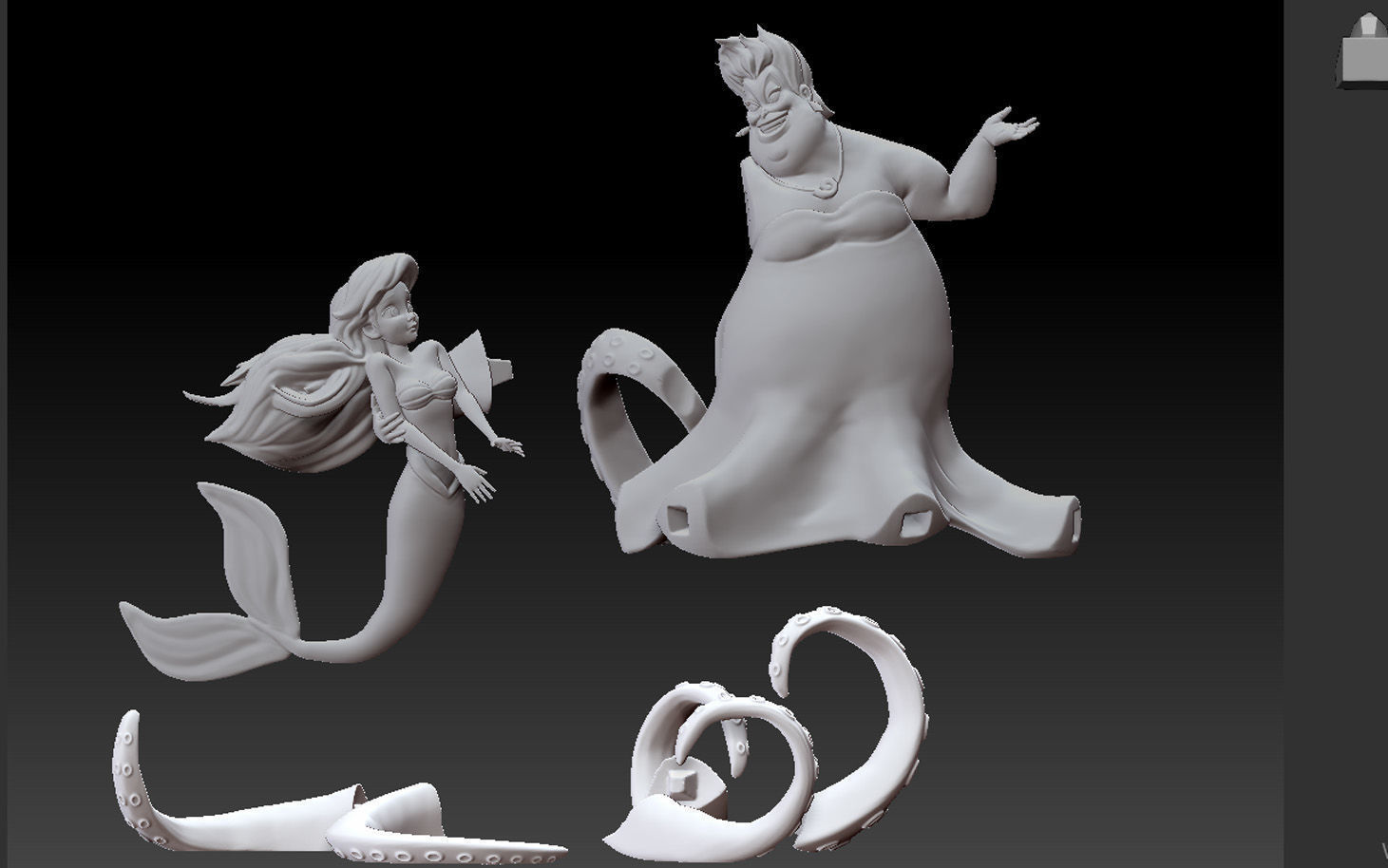 ARIEL URSULA DISNEY PRINCESS LITTLE MERMAID 3D model 3D printable ...