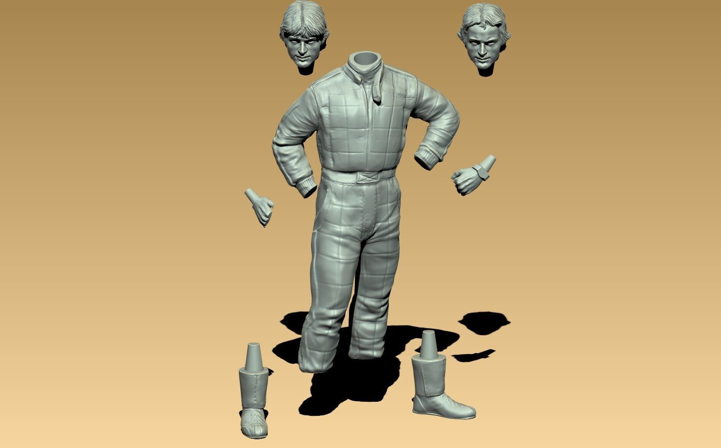 Gilles Villeneuve Ferrari F1 Driver 3D model 3D printable | CGTrader