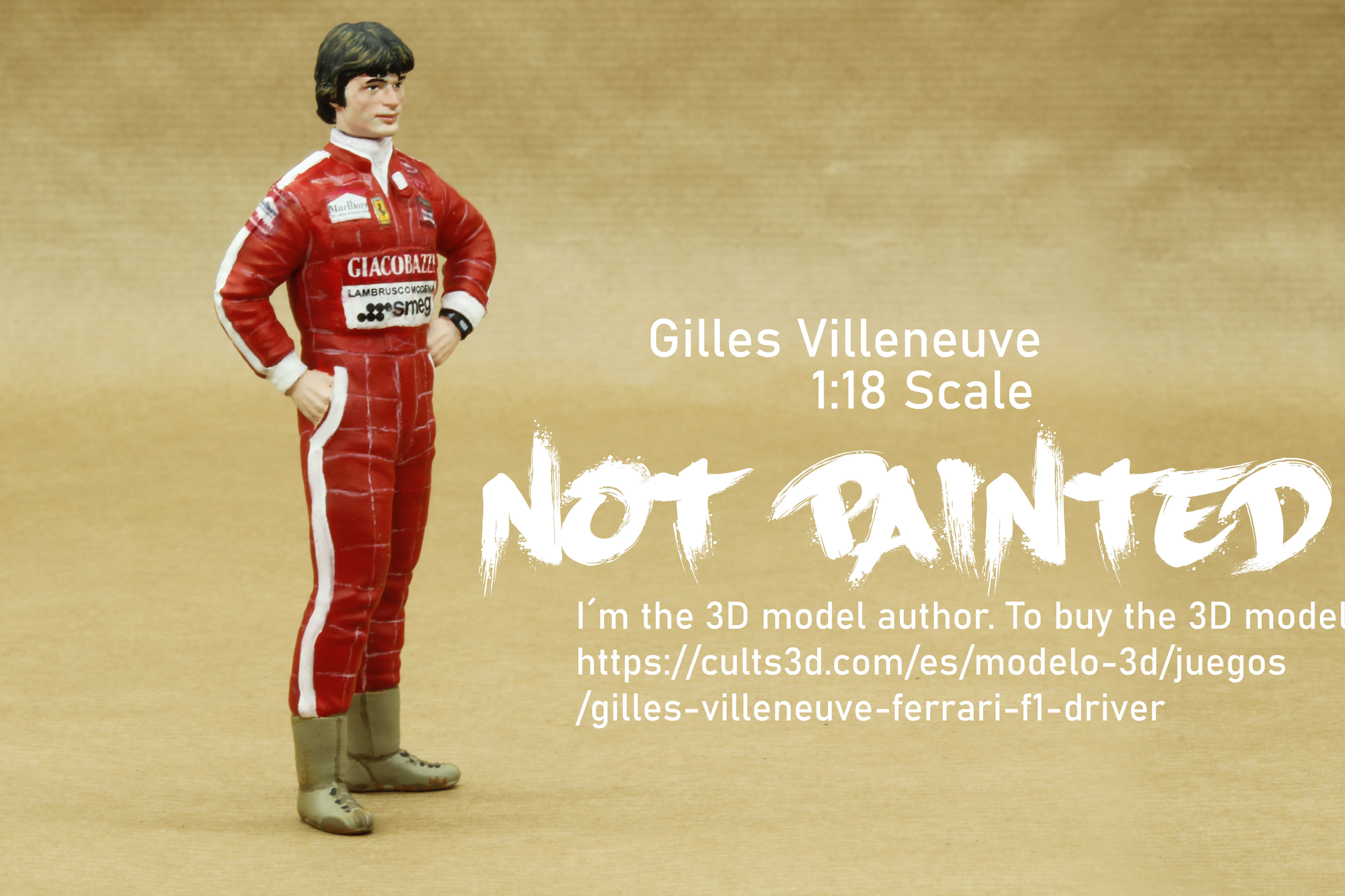 Gilles Villeneuve Ferrari F1 Driver 3D model 3D printable | CGTrader