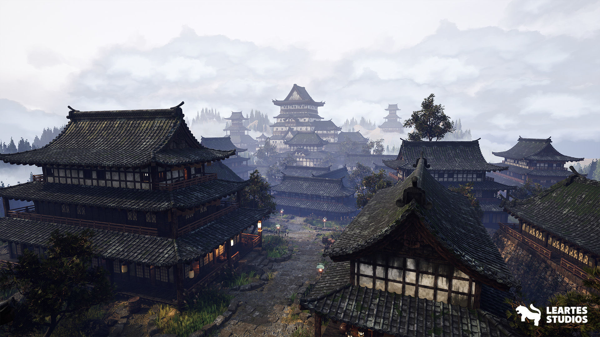 3D model Feudal Japanese Castle Environment VR / AR / low-poly | CGTrader