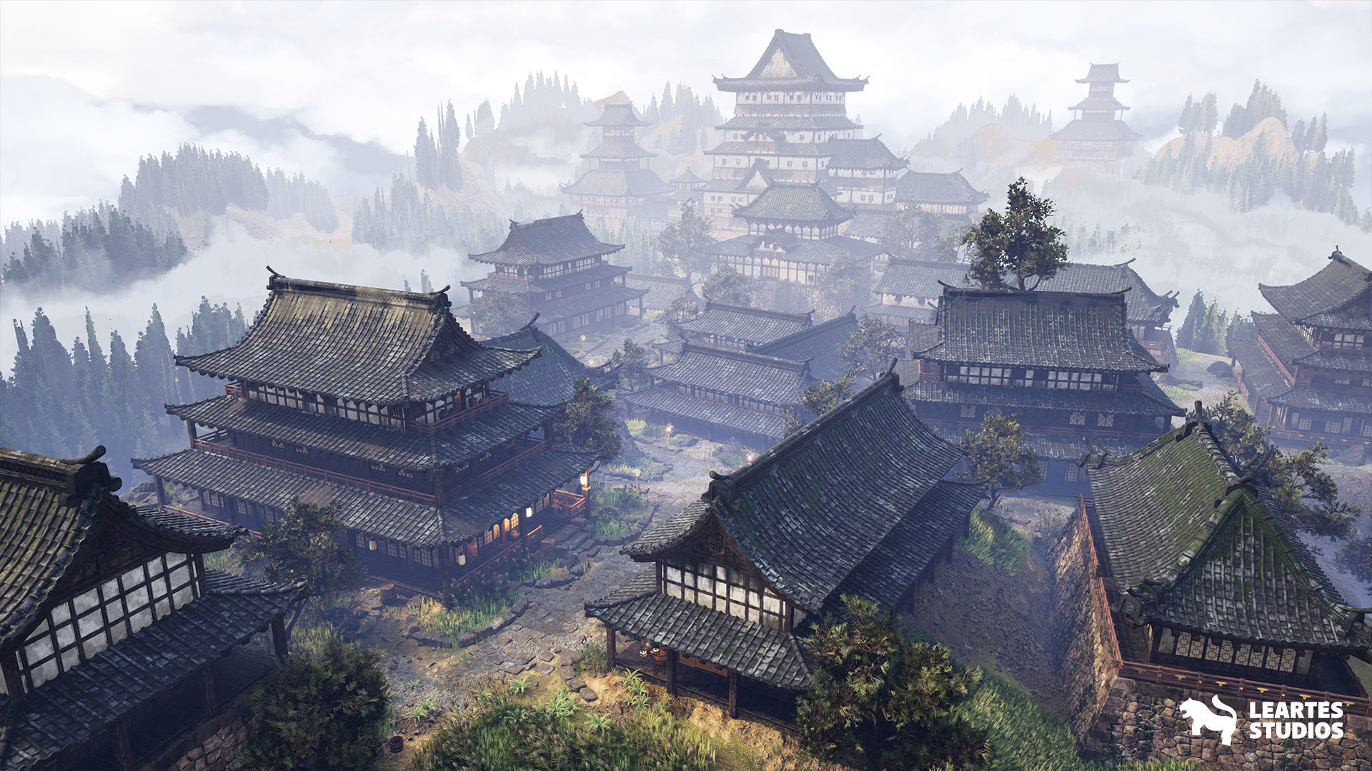 3D model Feudal Japanese Castle Environment VR / AR / low-poly | CGTrader