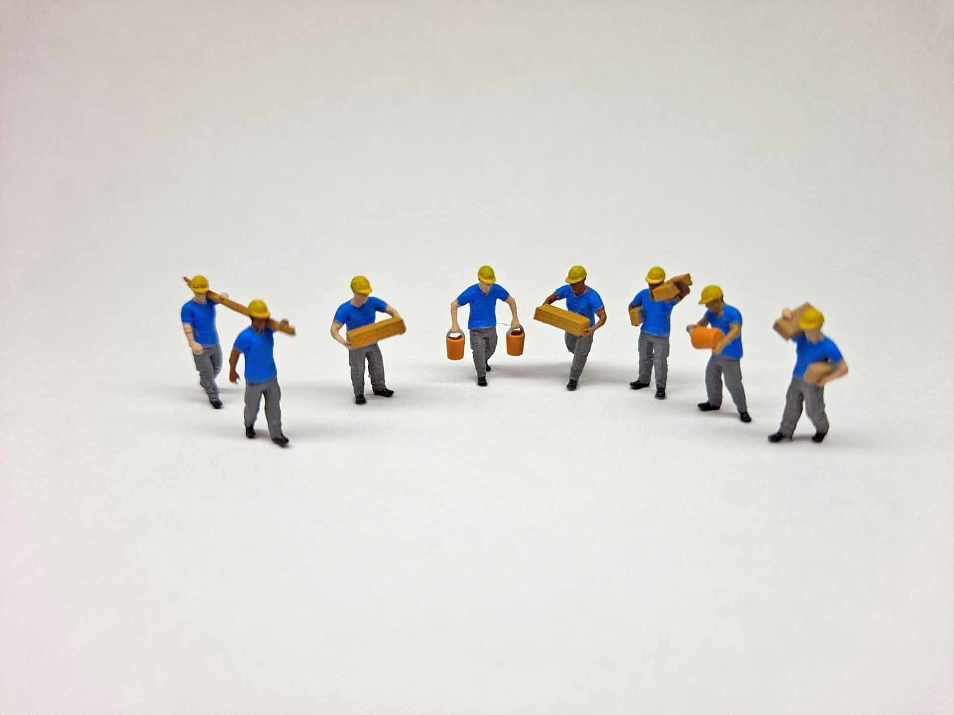 N Scale Workers Carrying free 3D model 3D printable | CGTrader