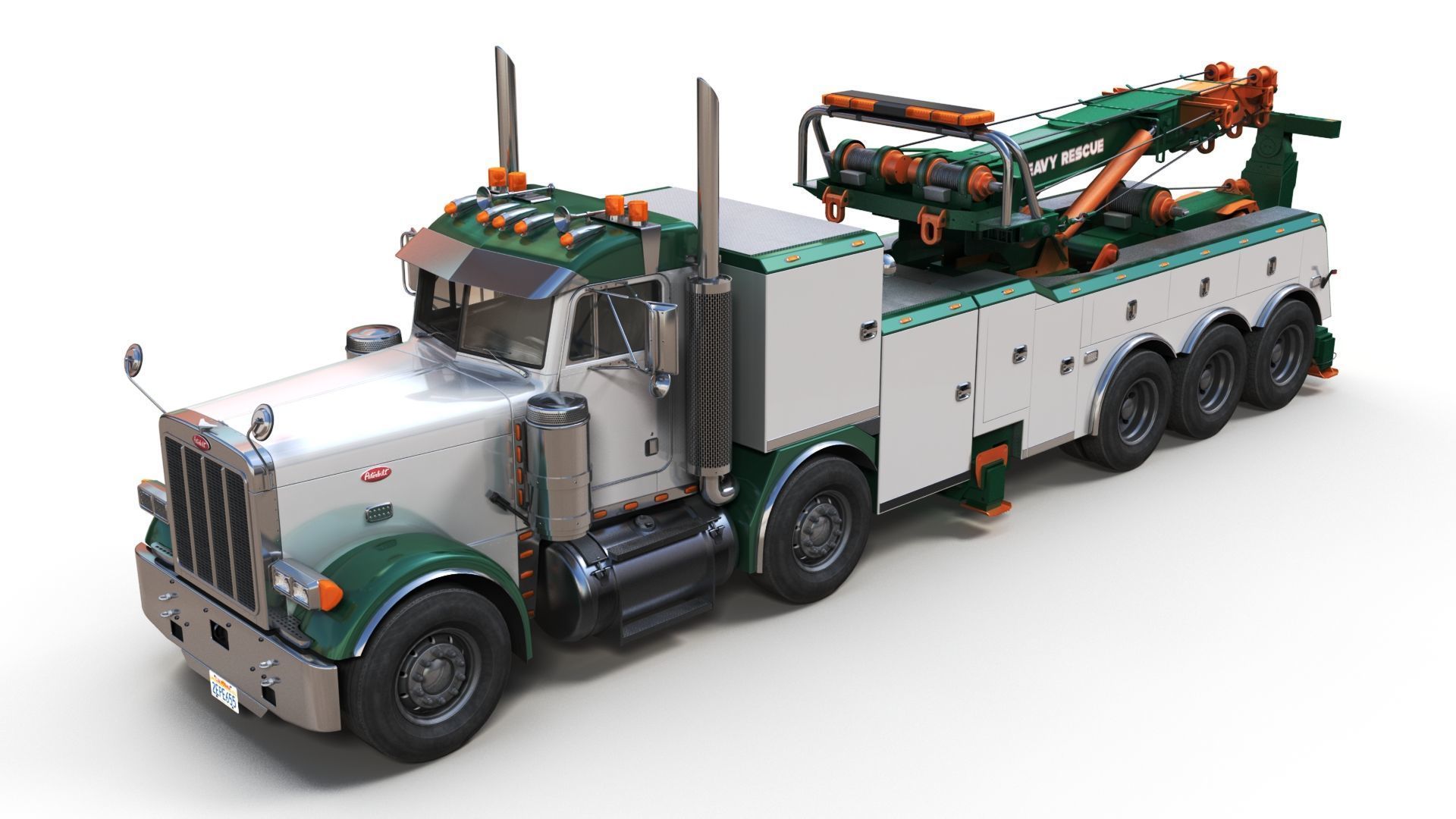 3D model Peterbilt 379 custom wrecker truck VR / AR / low-poly | CGTrader