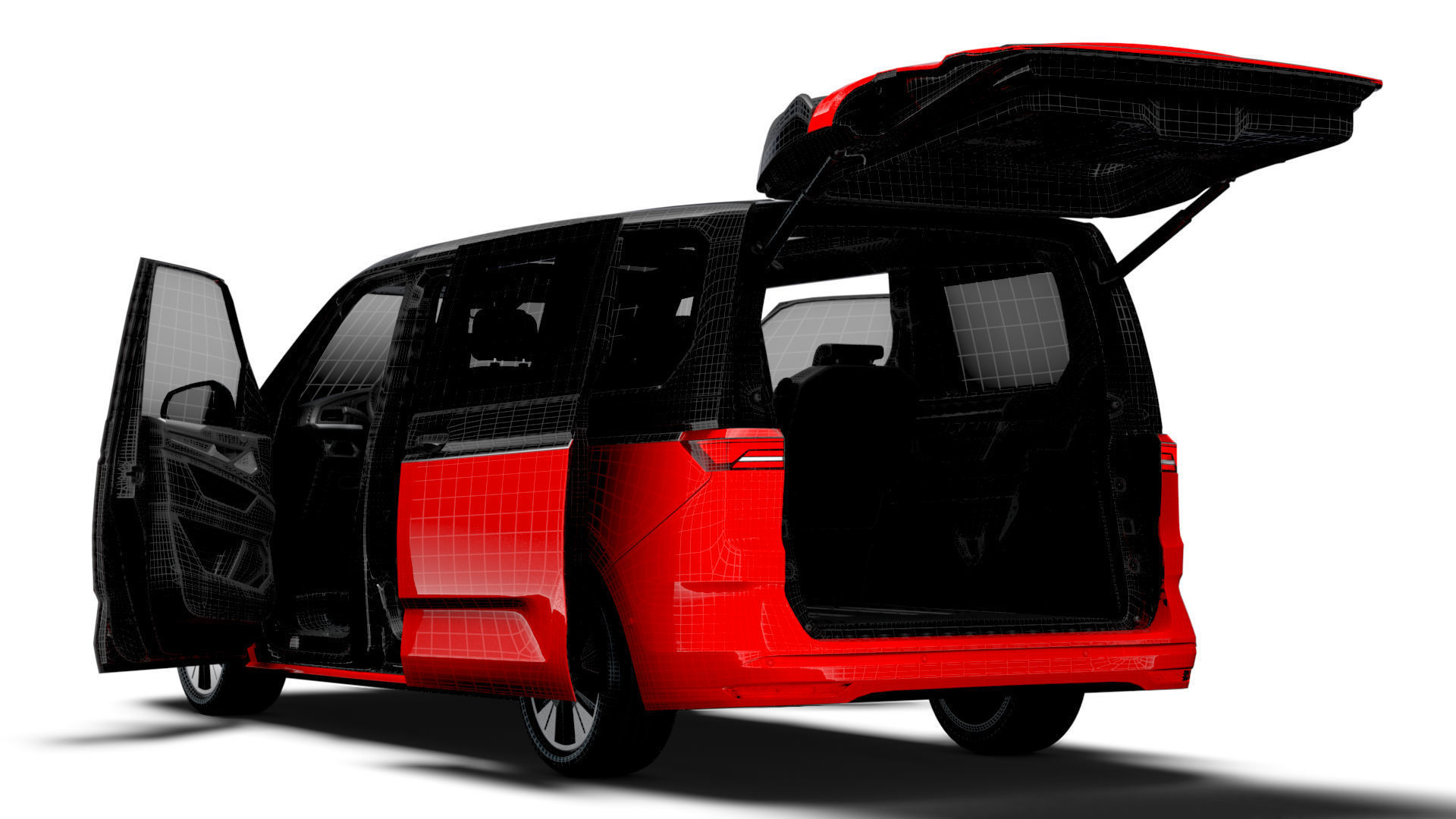 VW T7 Multivan Long HQ Interior 2025 3D model | CGTrader