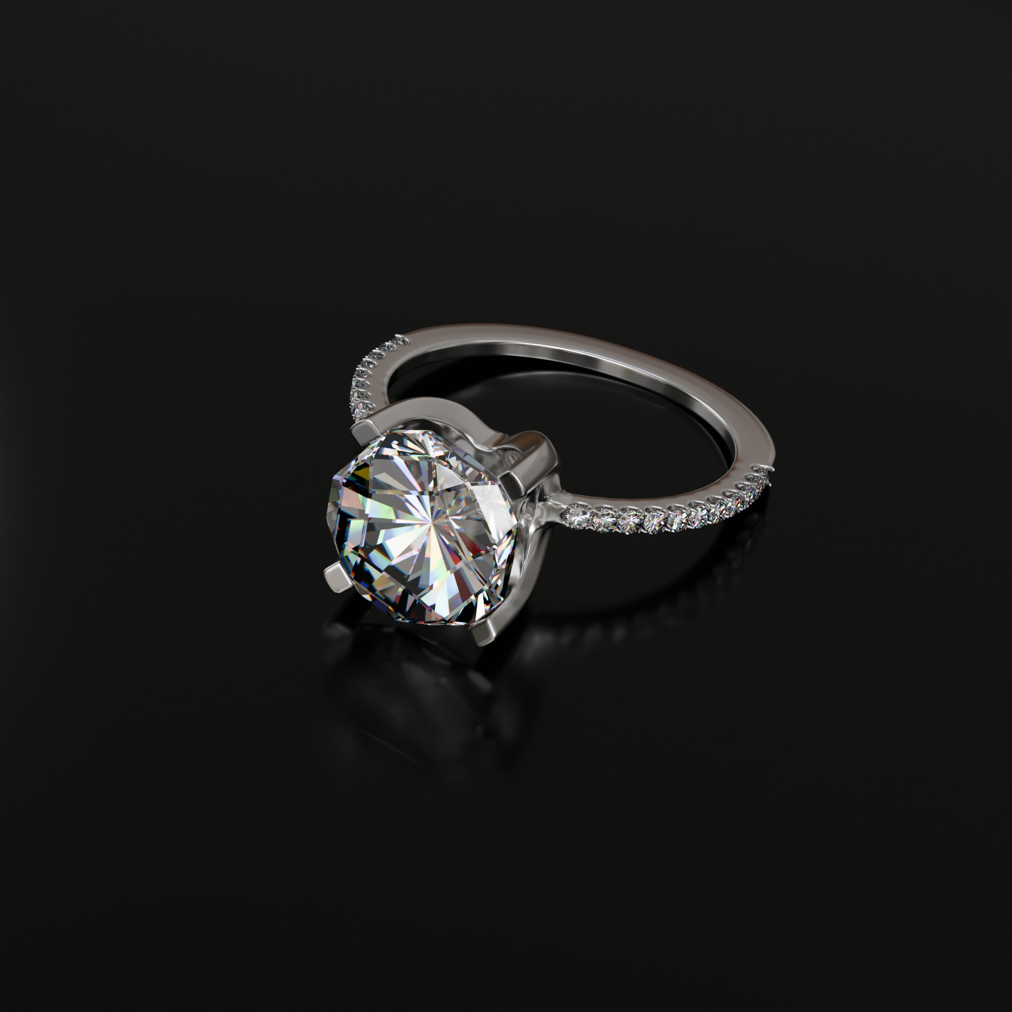 Elegant Diamond Ring - 3D Model Blender free 3D model | CGTrader