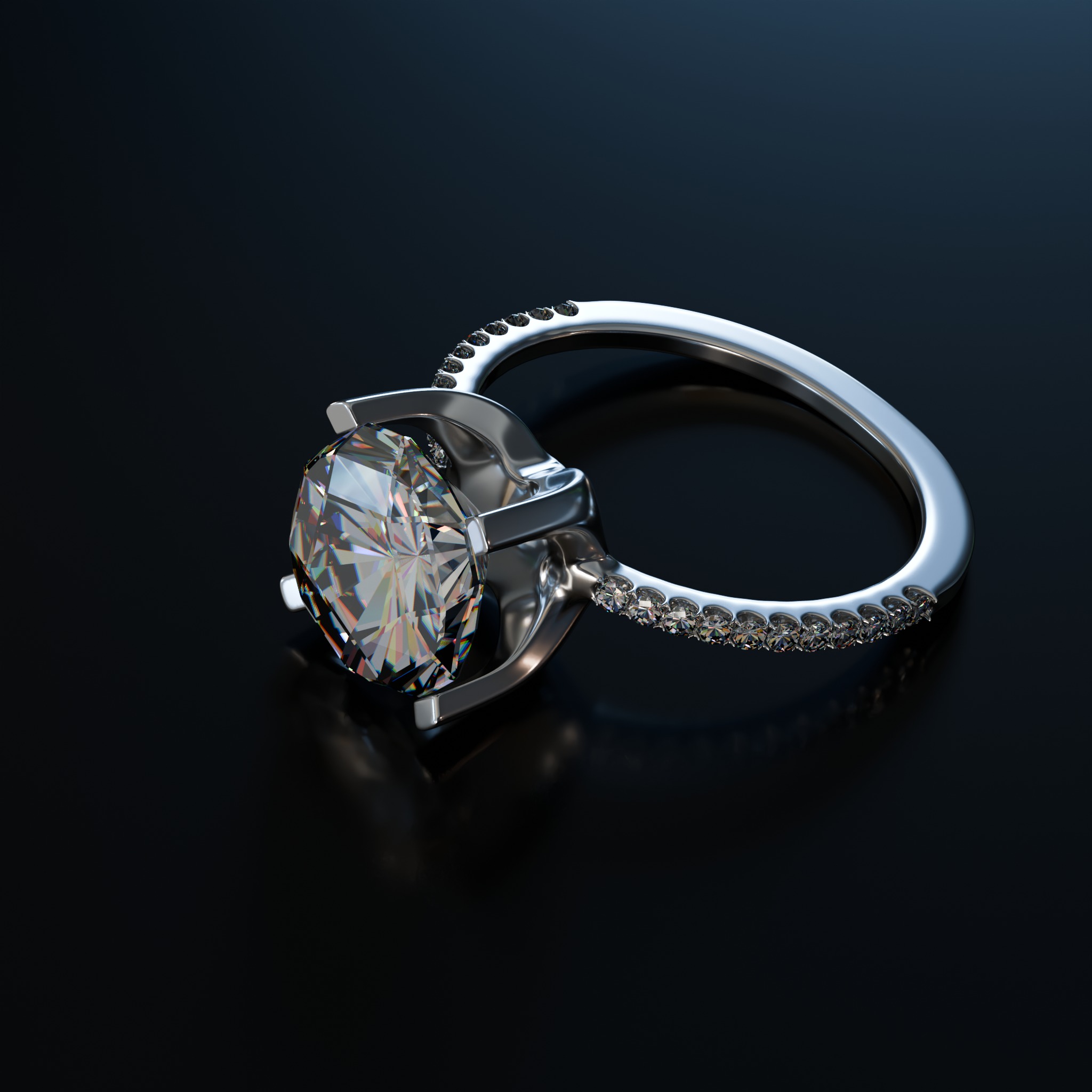 Elegant Diamond Ring - 3D Model Blender free 3D model | CGTrader