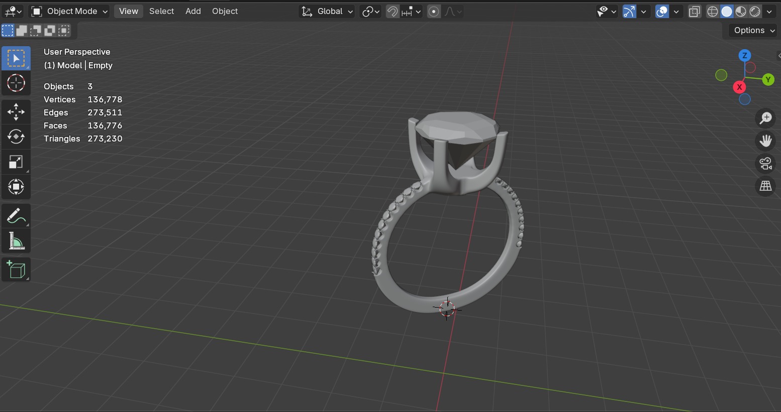 Elegant Diamond Ring - 3D Model Blender free 3D model | CGTrader