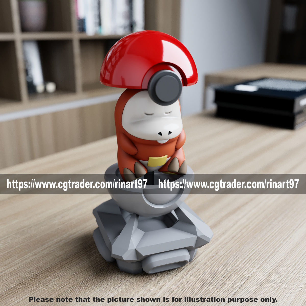 Fuecoco in the pokeball from Pokemon 3D model 3D printable | CGTrader