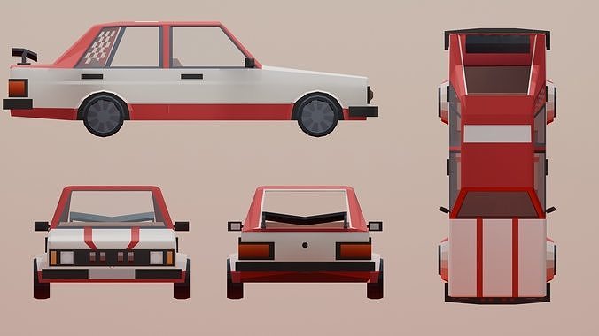 Low poly sport car model - 3D model free VR / AR / low-poly 3D model ...