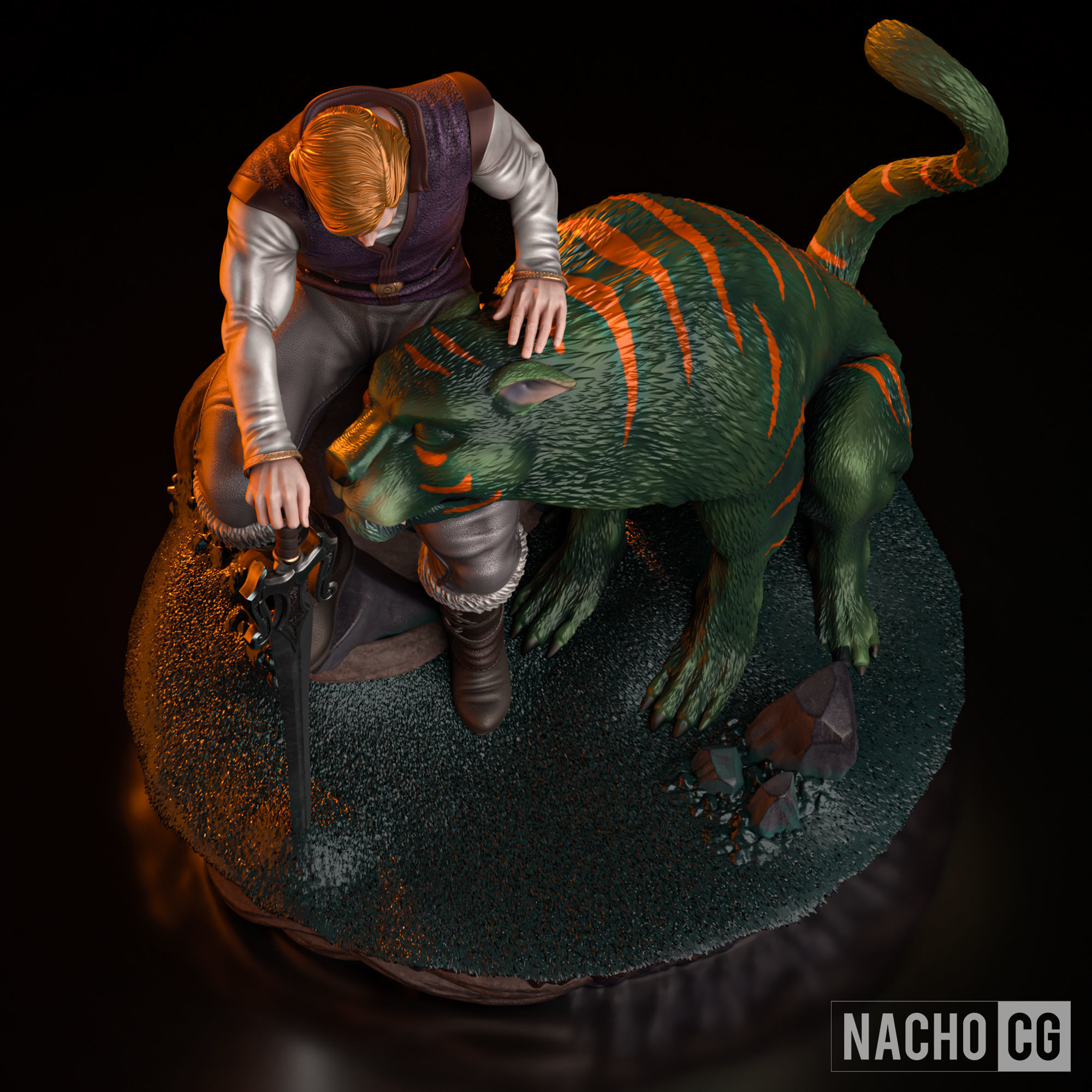 Fan Art - Adam and Cringer from MOTU - Diorama 3D model 3D printable ...
