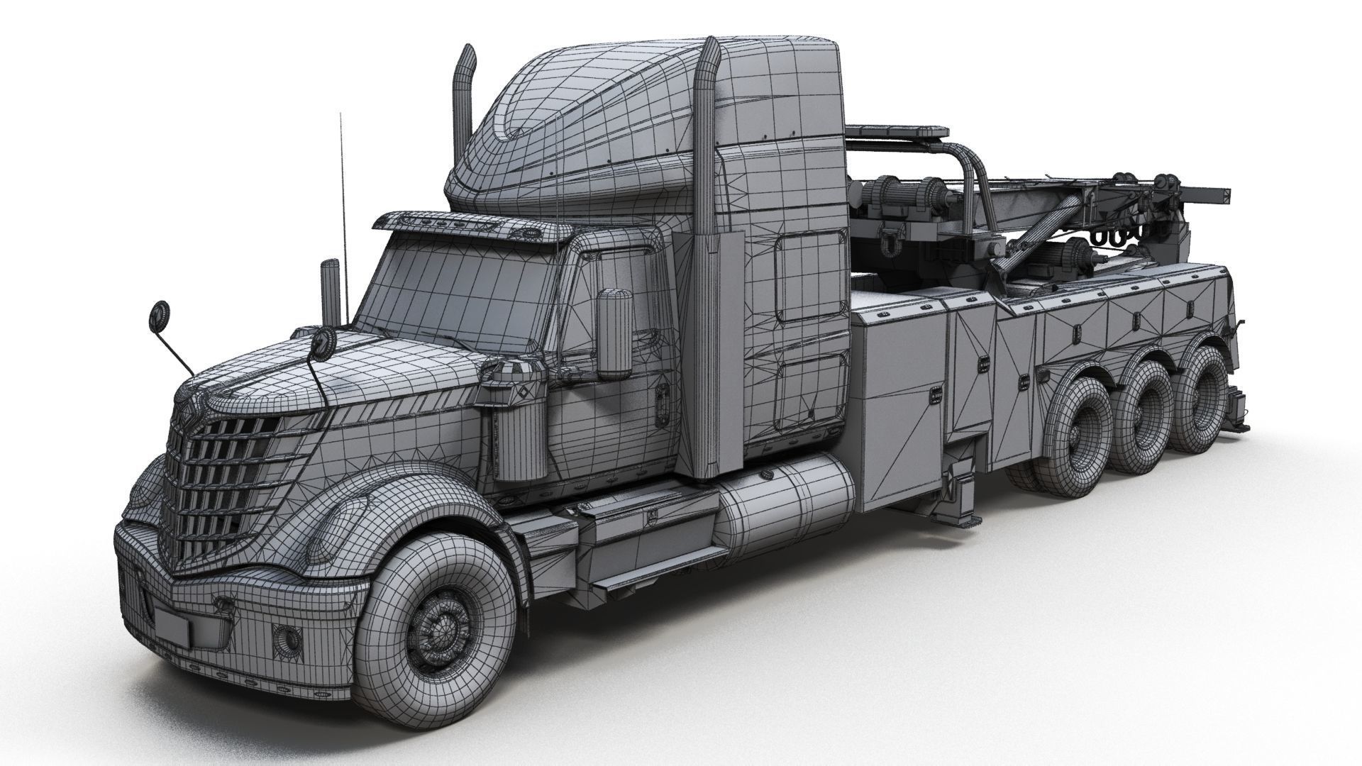 3D model International LoneStar heavy wrecker truck VR / AR / low-poly ...