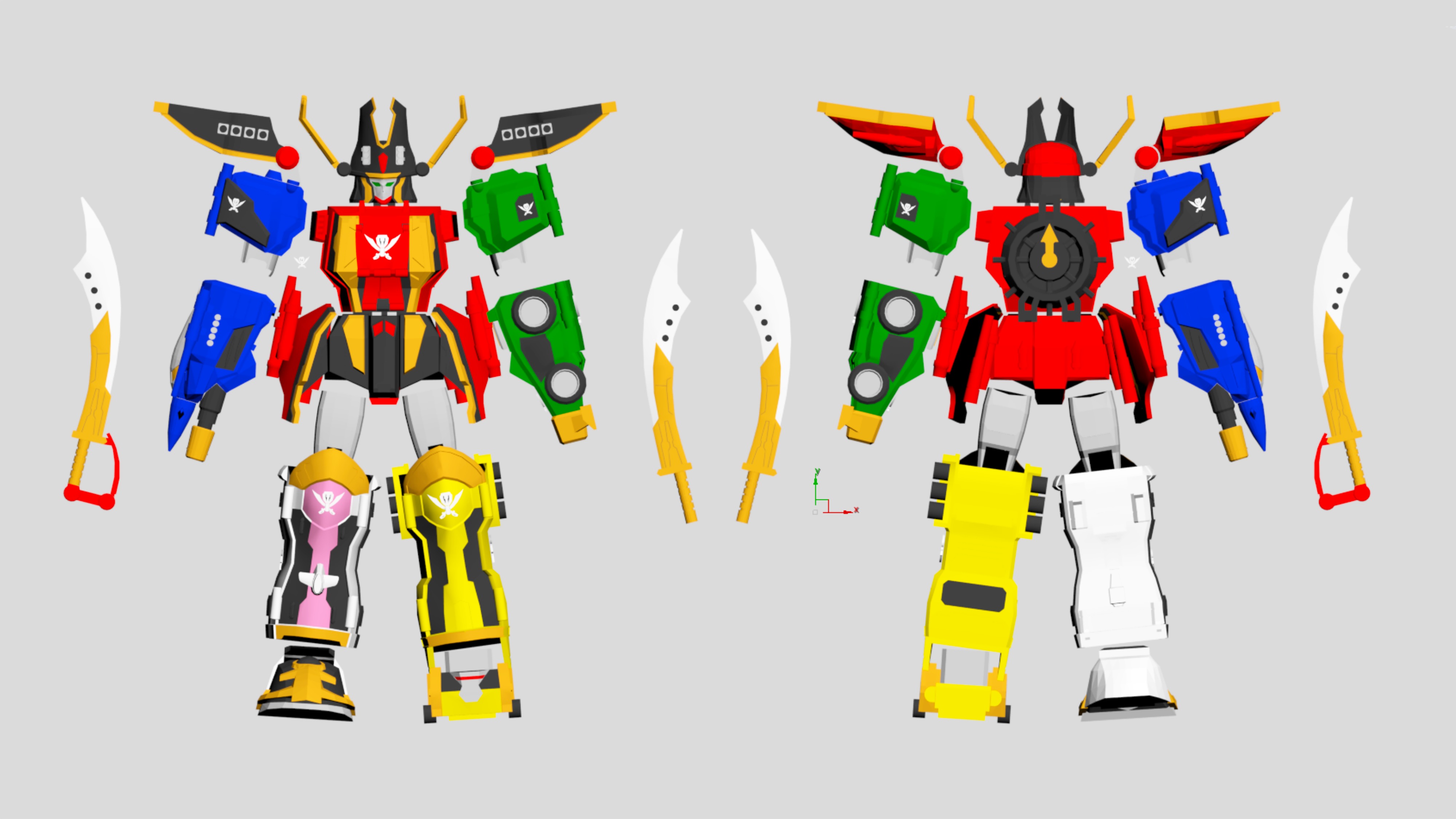 3D model Kaizoku Sentai Gokaiger Gokaioh Super Megaforce Megazord PDO ...