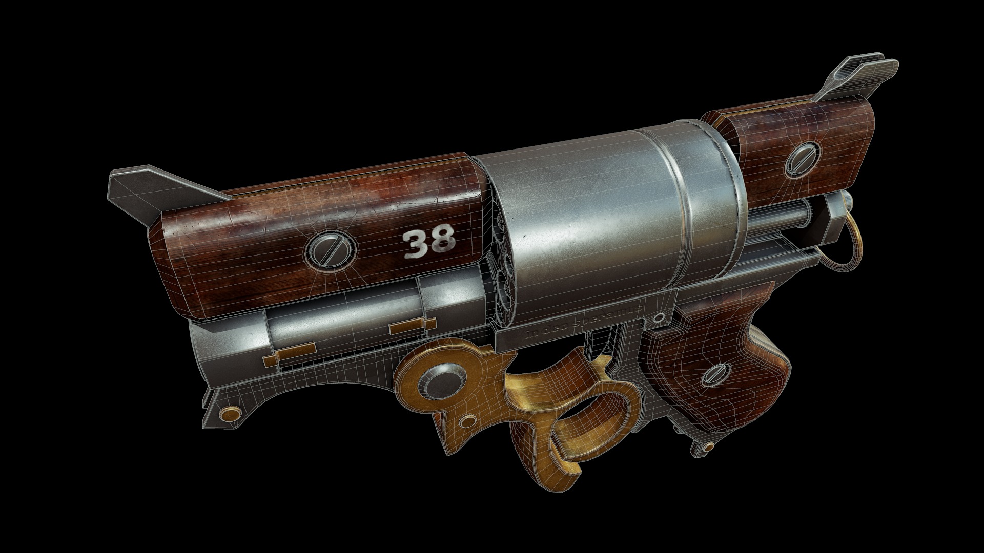 3D model Steampunk Revolver - Tutorial Included VR / AR / low-poly ...
