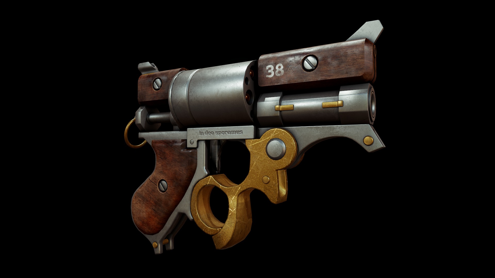 3D model Steampunk Revolver - Tutorial Included VR / AR / low-poly ...